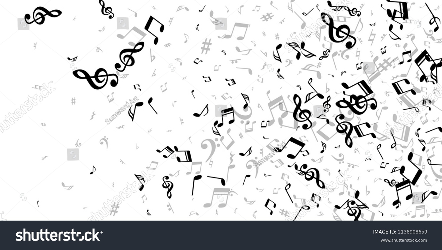 Music Notes Flying Vector Pattern Melody Stock Vector (Royalty Free ...