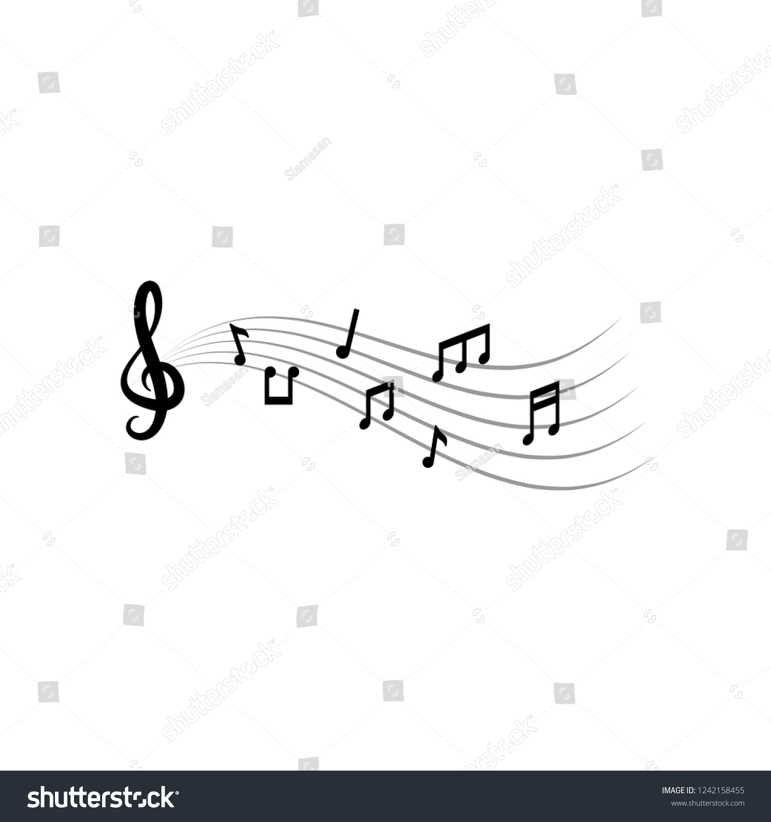 Music Notes Graphic Design Template Vector Stock Vector (Royalty Free ...