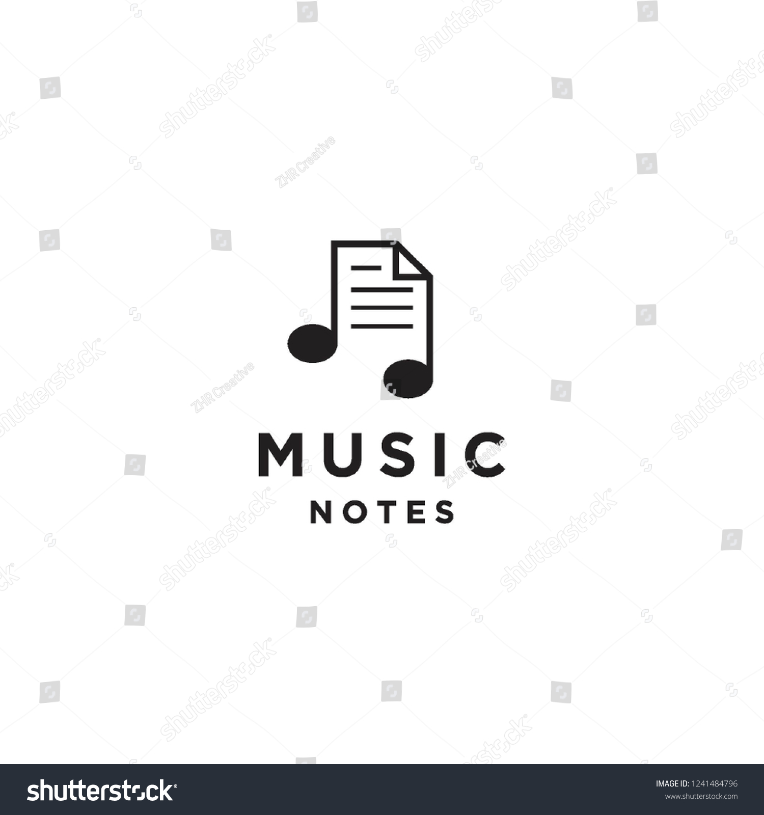 Music Notes Logo Icon Template Stock Vector (Royalty Free) 1241484796