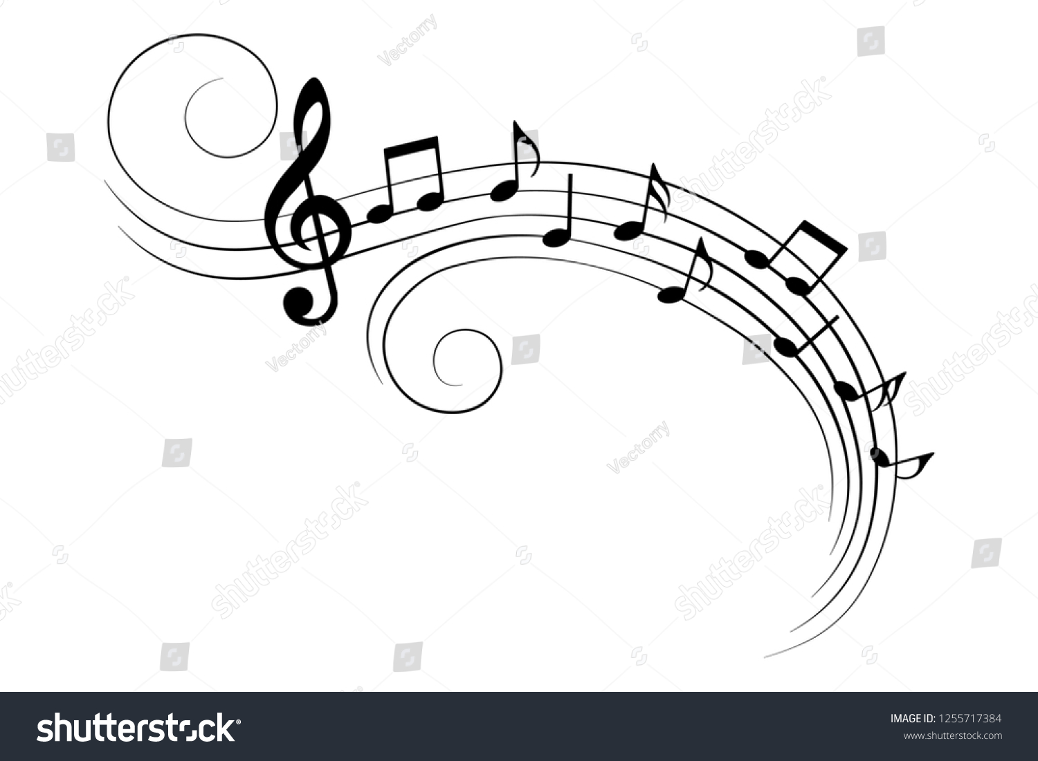 Music Notes Musical Design Element Vector: vector de stock (libre de ...