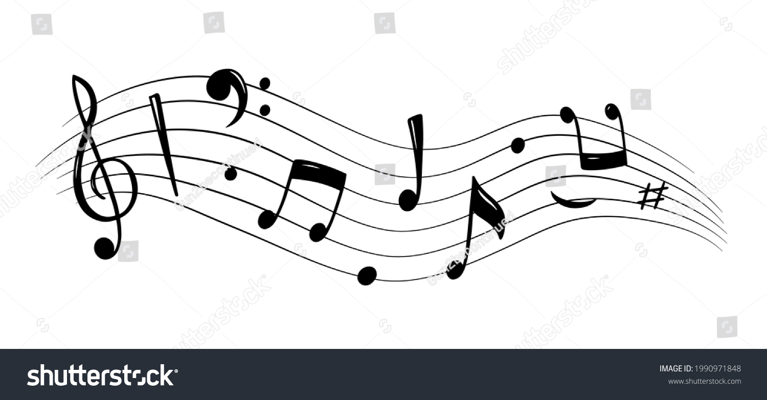 Music Notes On Scale Illustration Stock Vector (Royalty Free ...