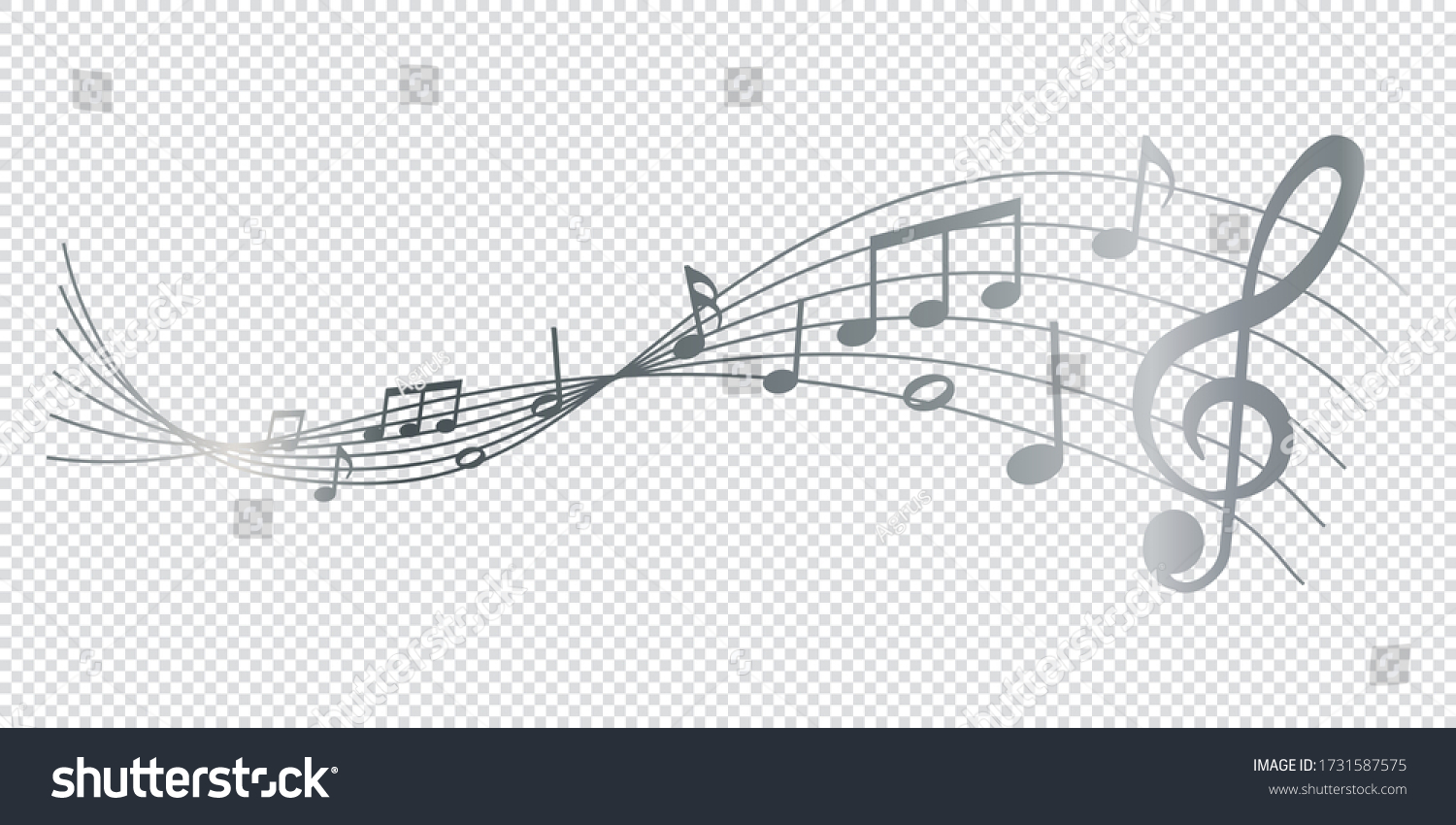 Vektor Stok Music Notes On Transparent Background (Tanpa Royalti ...