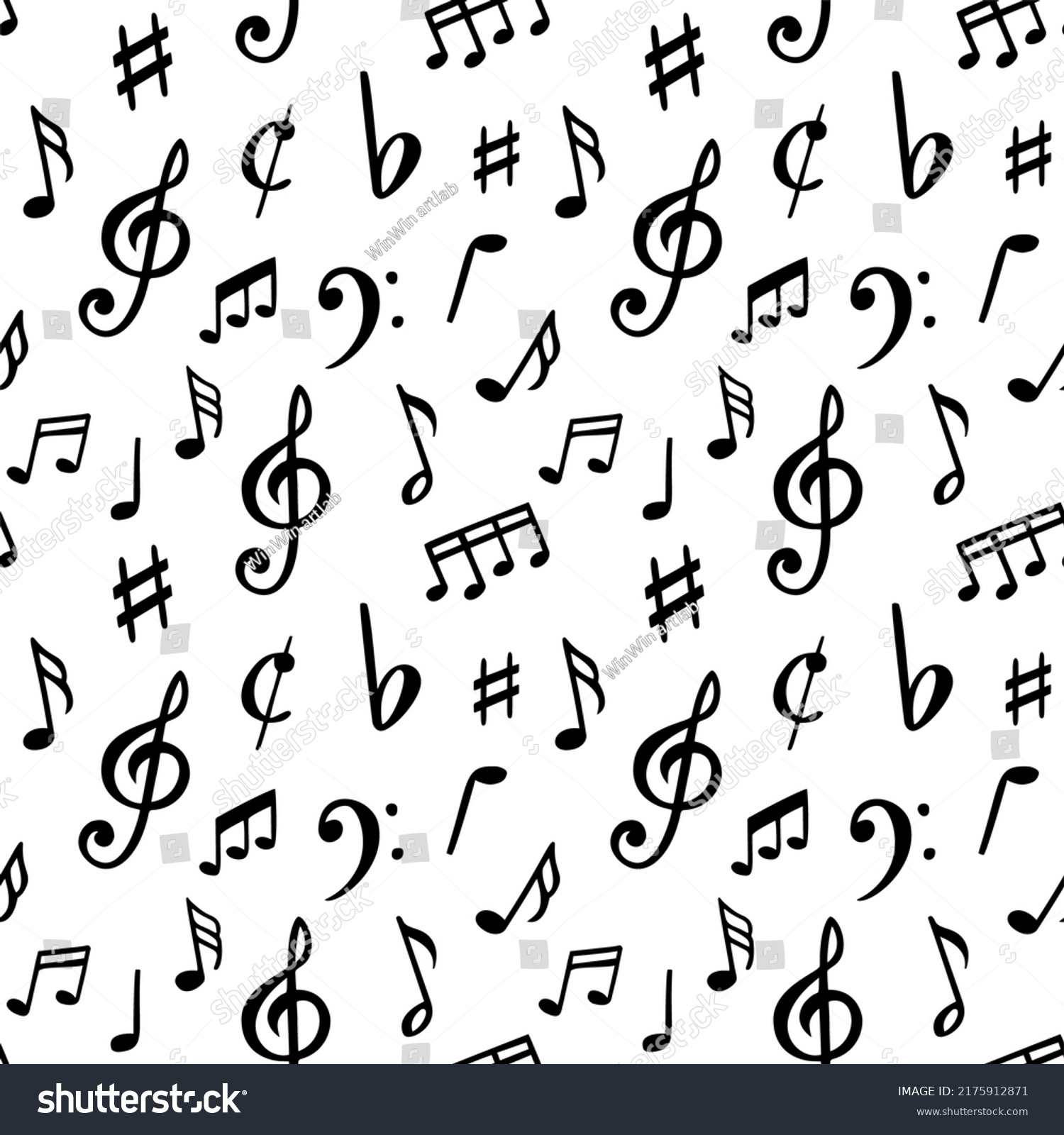 Music Notes Pattern Seamless Song Notation Stock Vector (Royalty Free ...