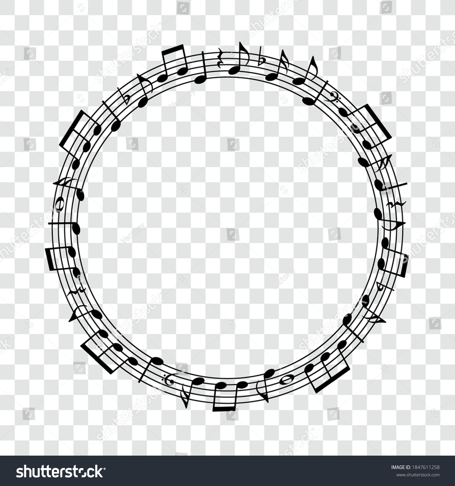 Music Notes Round Shape Musical Element 库存矢量图（免版税）1847611258 | Shutterstock