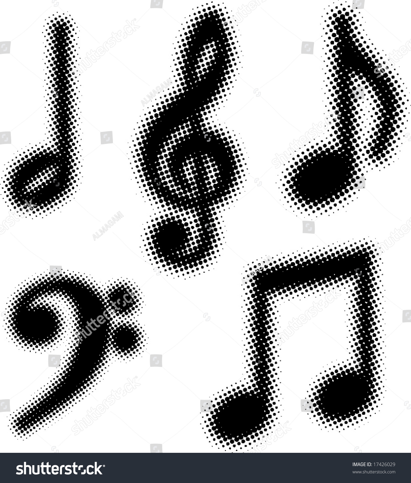 Music Notes Set Dots Design Series Stock Vector (Royalty Free) 17426029