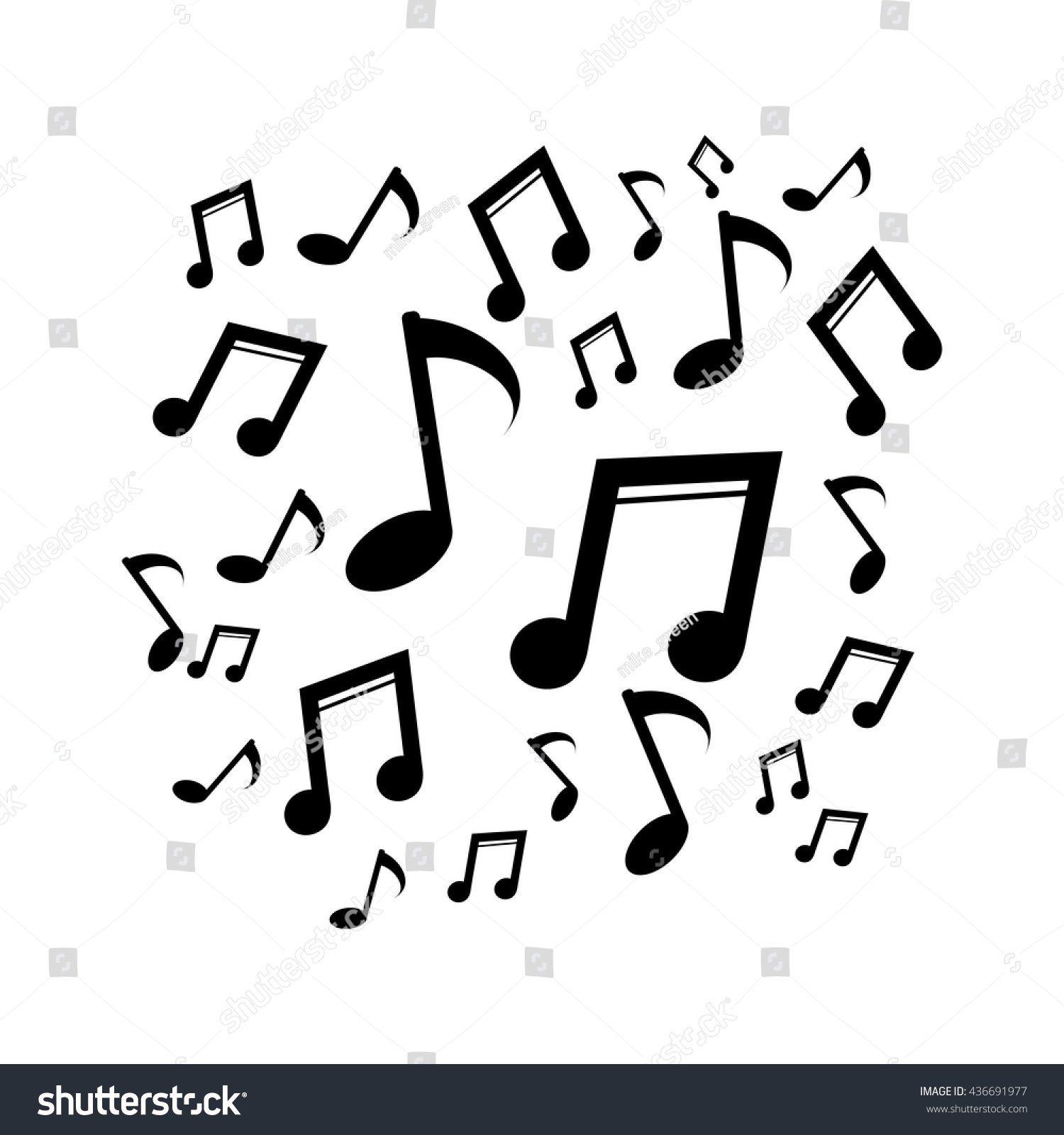 Music Notes Silhouette Vector Illustration 库存矢量图（免版税）436691977 ...