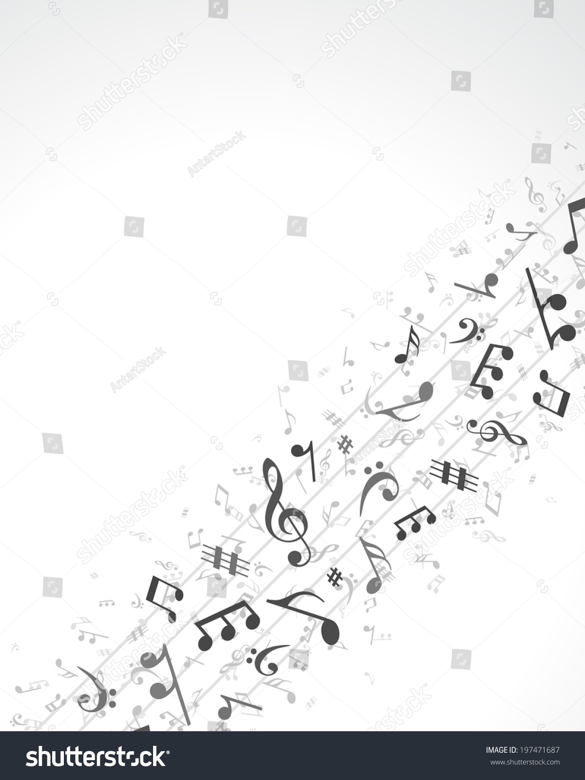 Music Notes Vector Background: เวกเตอร์สต็อก (ปลอดค่าลิขสิทธิ์ ...