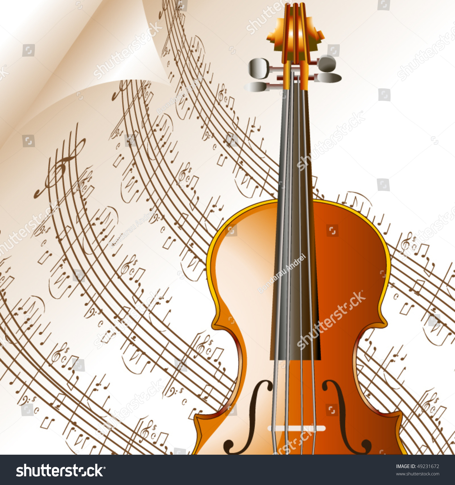 Music Notes Violin Stock Vector (Royalty Free) 49231672