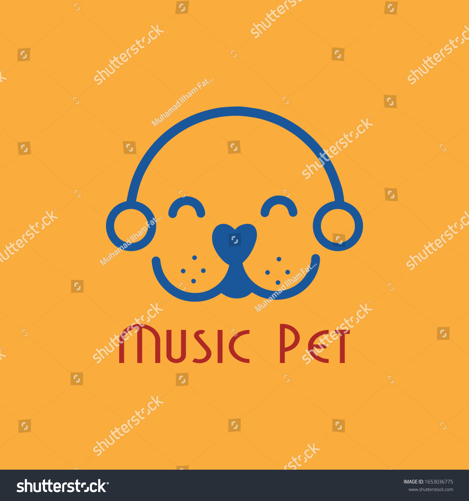 Music Pet Cute Logo Design Vector Stock Vector (Royalty Free) 1653036775