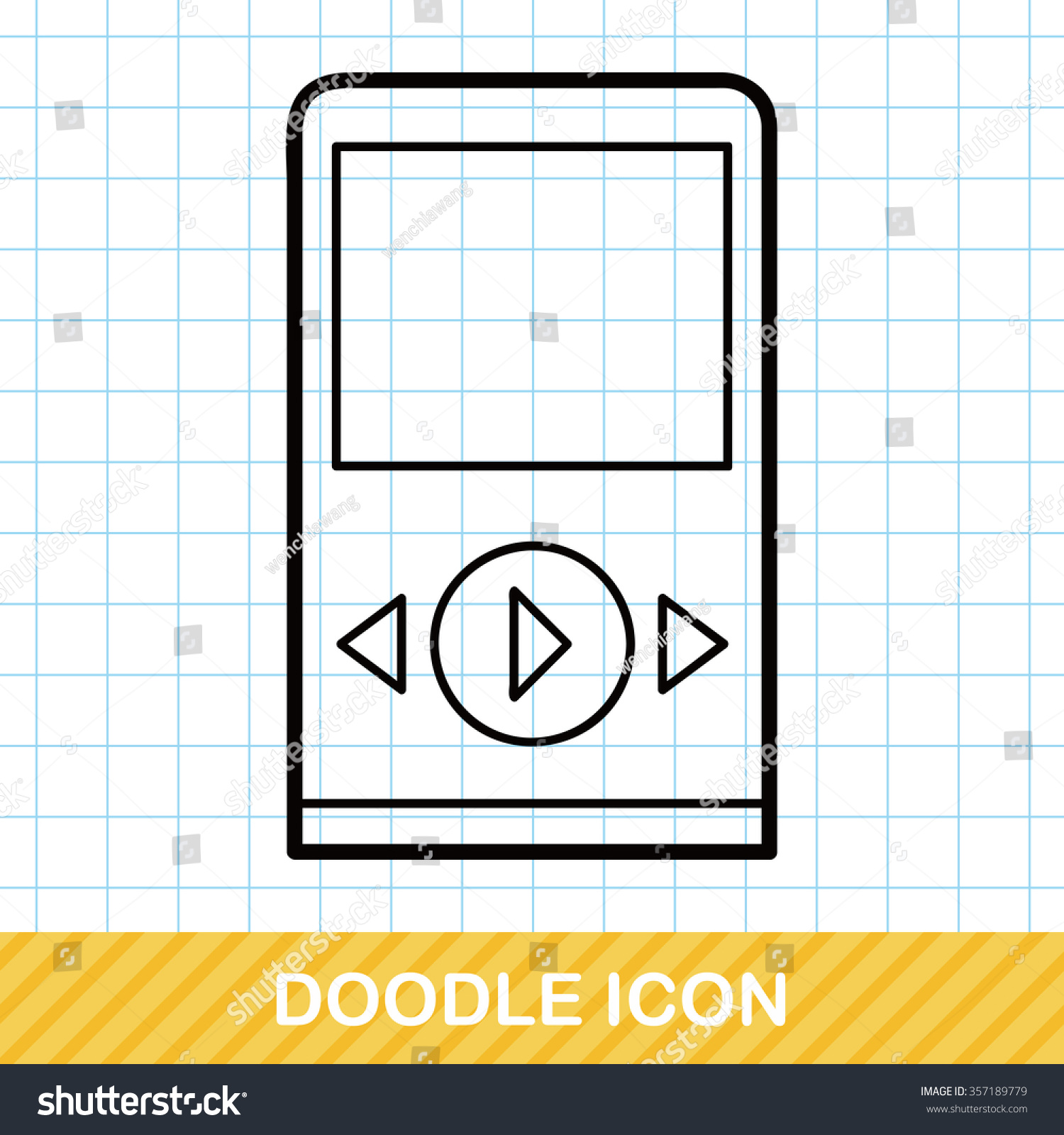 Music Player Doodle Stock Vector (Royalty Free) 357189779