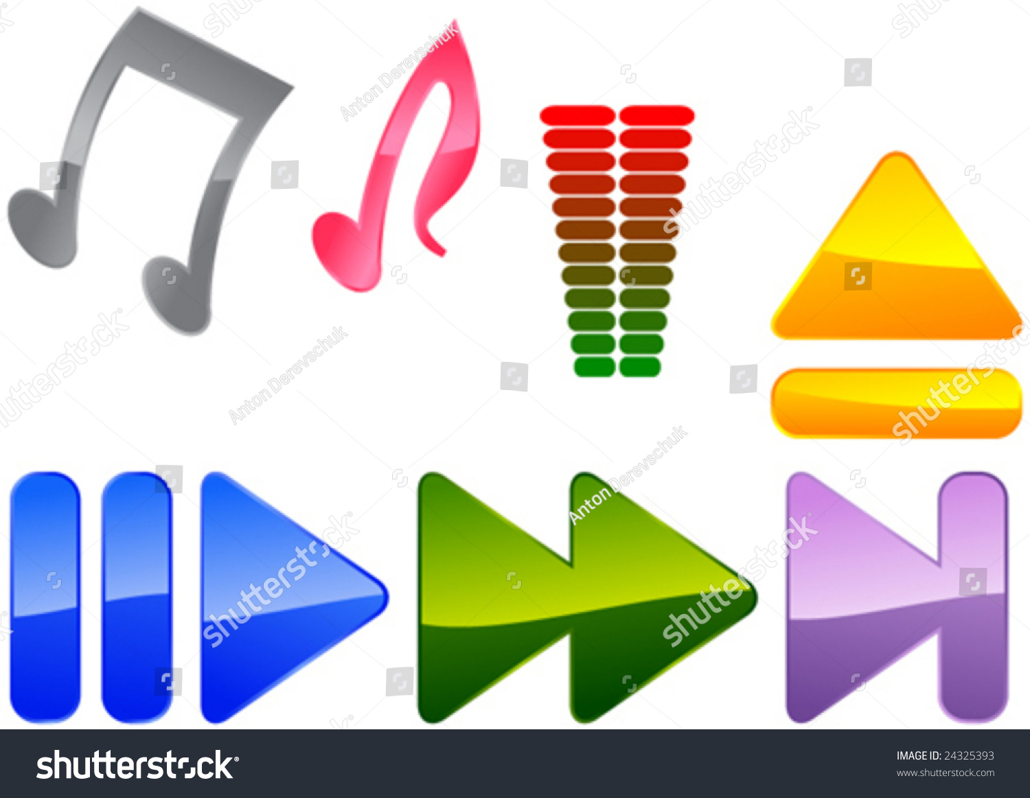 Music Player Icon Set Stock Vector (Royalty Free) 24325393 | Shutterstock