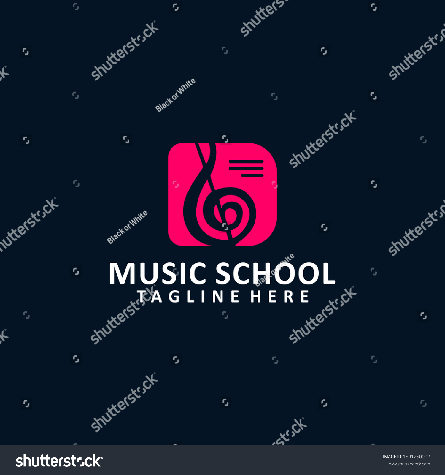 Music School Logo Design Vector Stock Vector (Royalty Free) 1591250002 ...