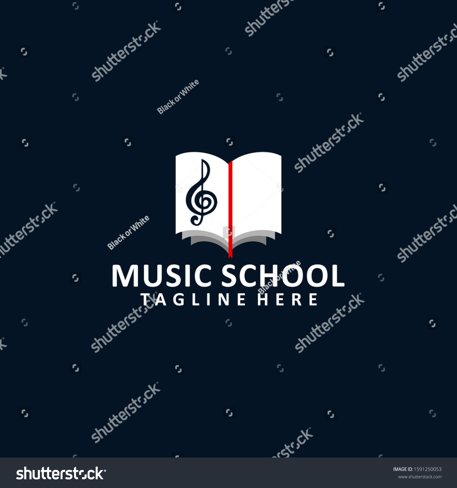 Music School Logo Design Vector Stock Vector (Royalty Free) 1591250053
