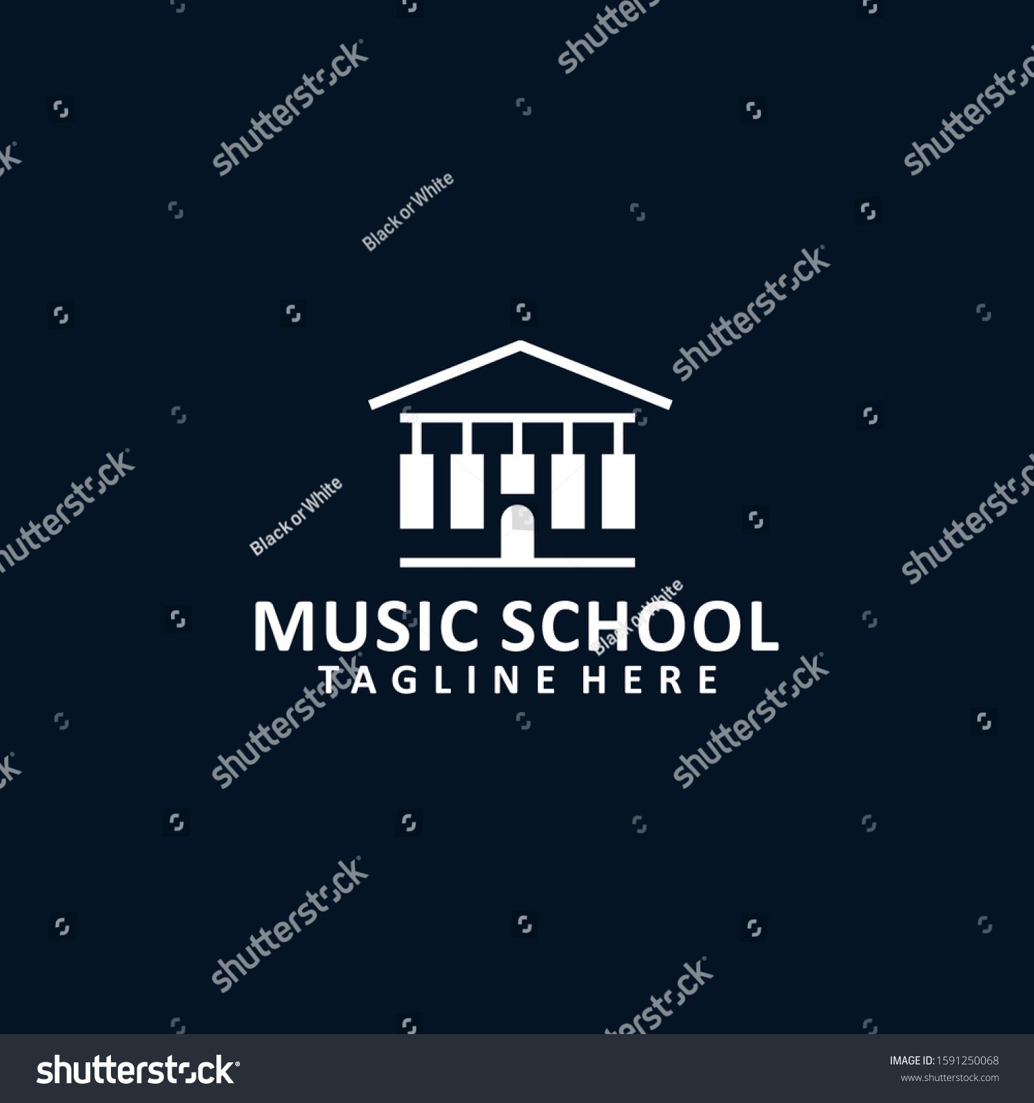 Music School Logo Design Vector Stock Vector (Royalty Free) 1591250068