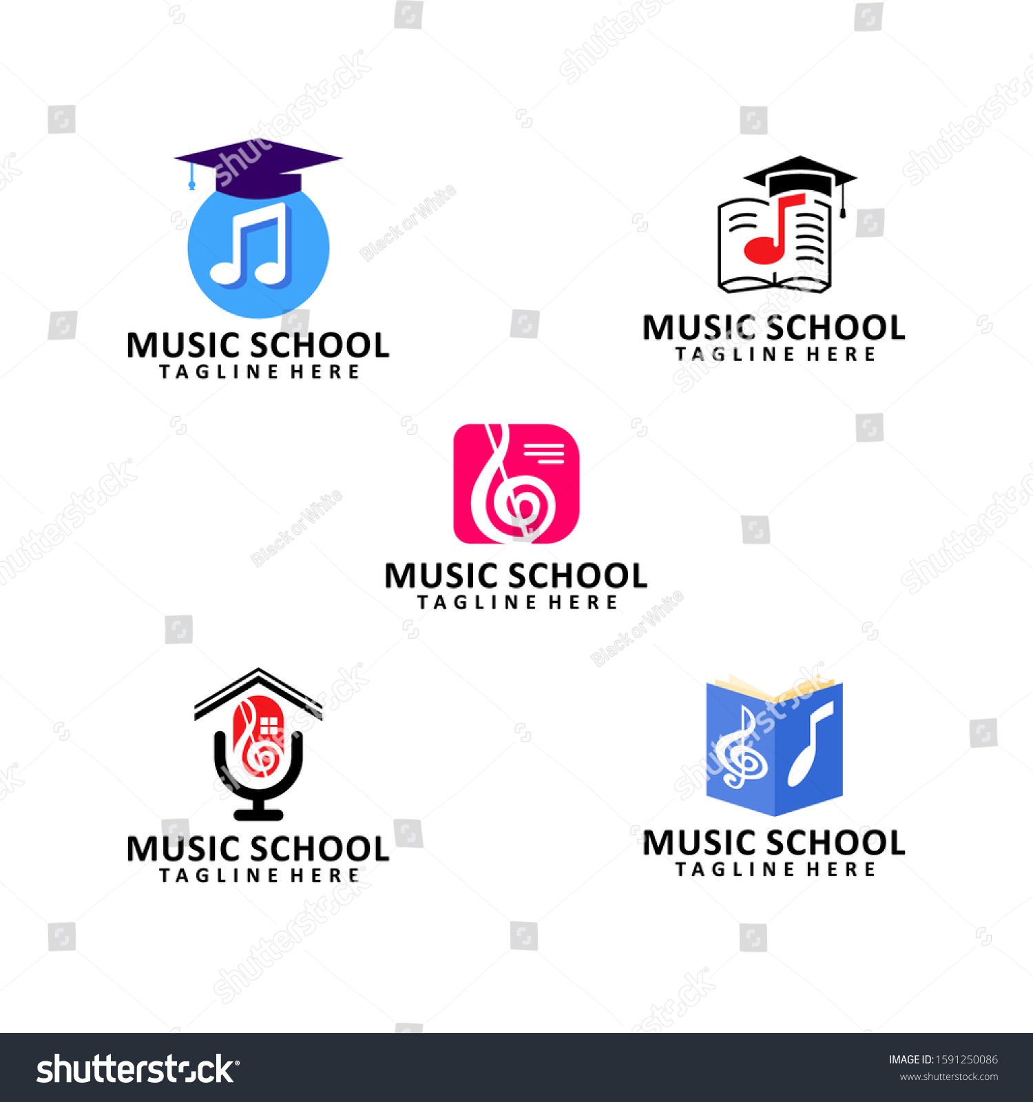 Music School Logo Design Vector Stock Vector (Royalty Free) 1591250086 ...