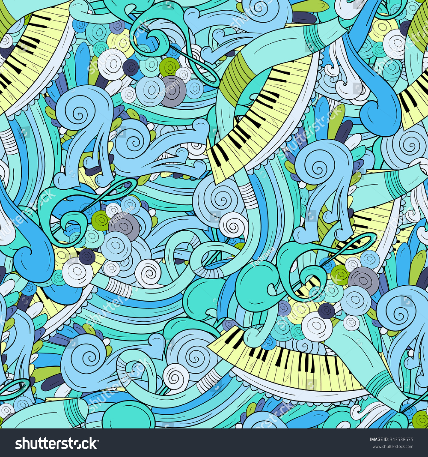Music Seamless Pattern Background Hand Draw Stock Vector (Royalty Free ...