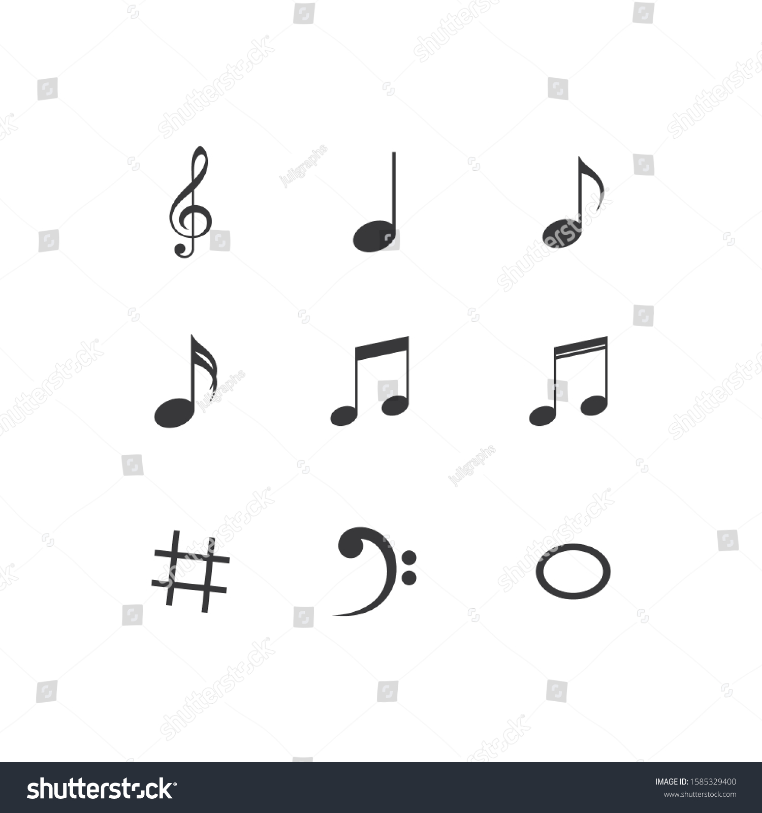 Music Sheet Note Vector Icon Illustration Stock Vector (Royalty Free ...