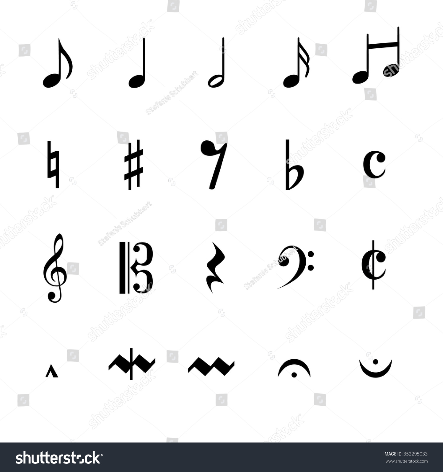 Music Sign Vector Stock Vector (Royalty Free) 352295033