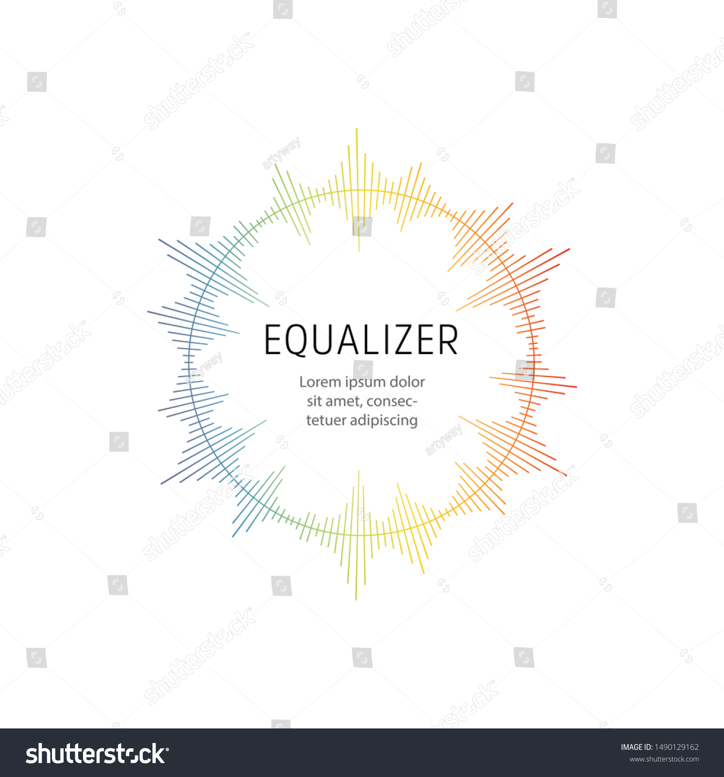 Music Sound Circle Frame Wave Logo Stock Vector (Royalty Free) 1490129162