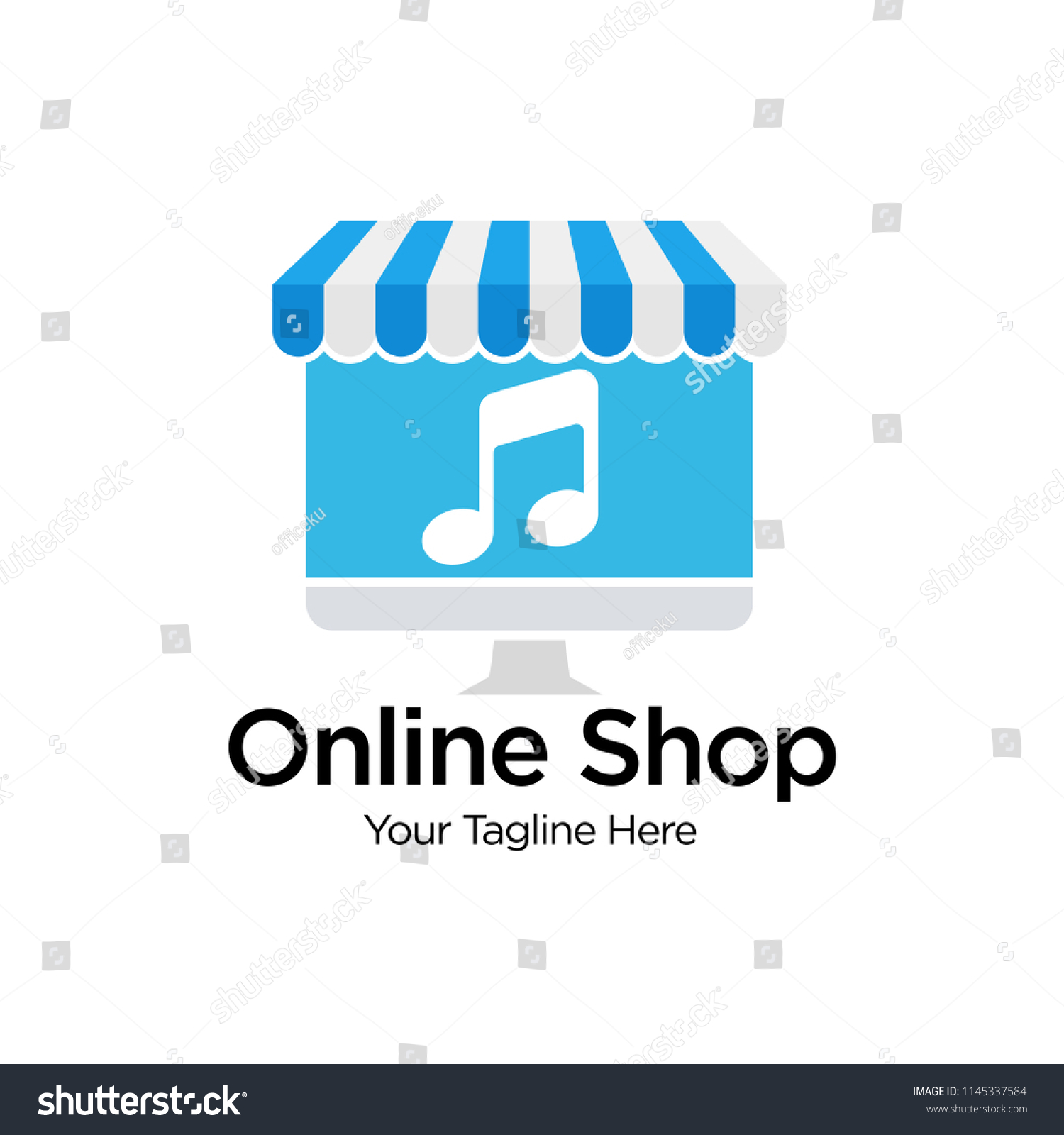 Music Store Logo Template Design Vector Stock Vector (Royalty Free ...