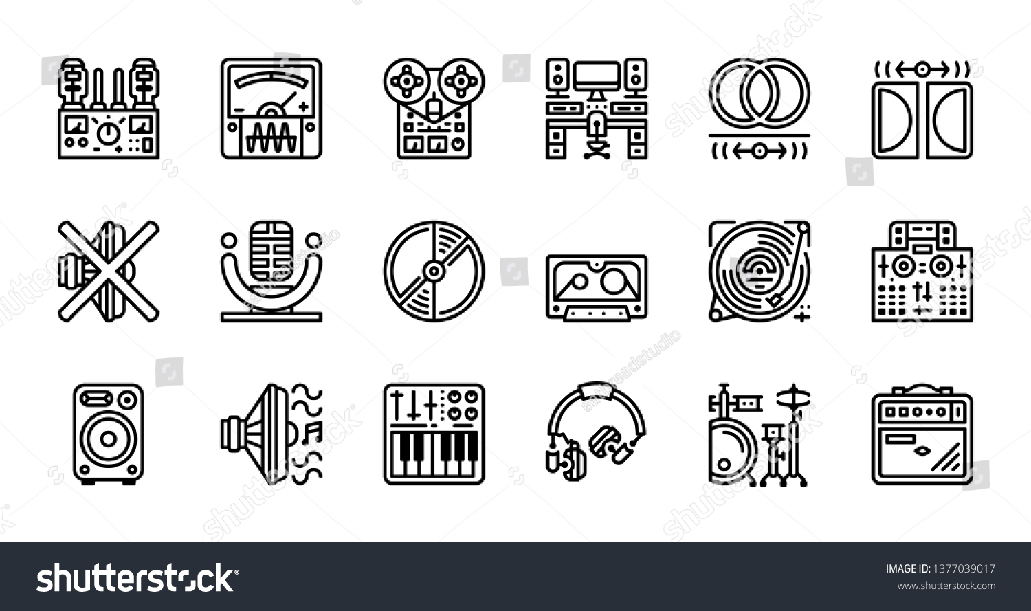 Music Studio Icon Set Stock Vector (Royalty Free) 1377039017 | Shutterstock