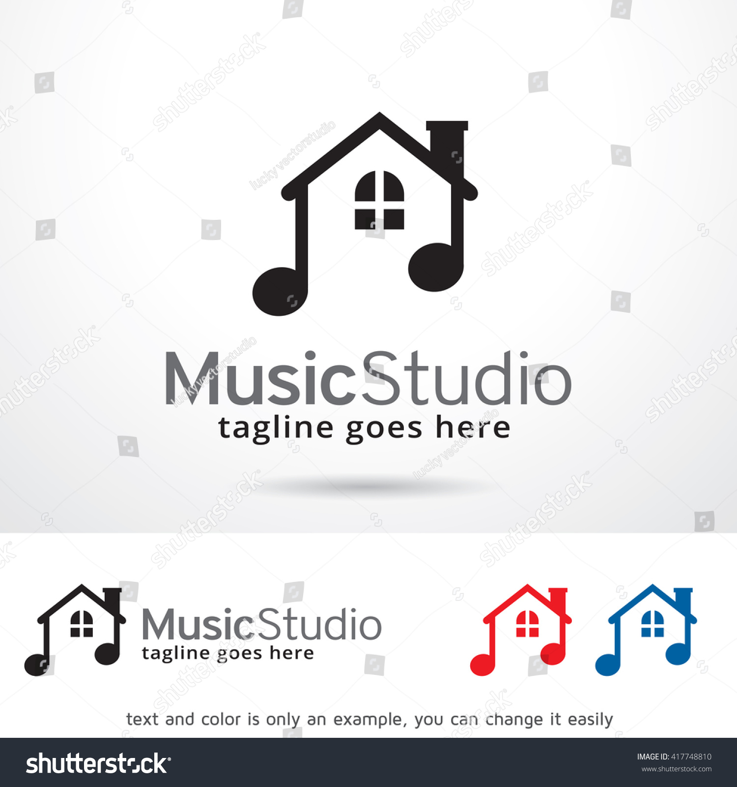 Music Studio Logo Template Design Vector Stock Vector (Royalty Free ...
