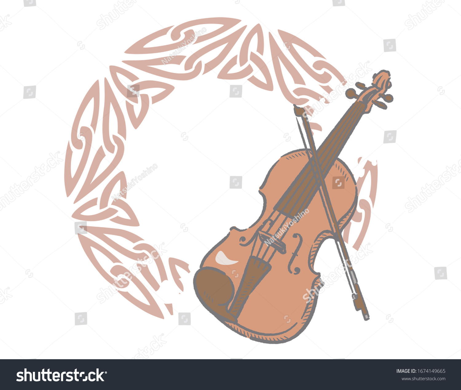 Music Themed Background Celtic Instruments Vector Stock Vector (Royalty ...