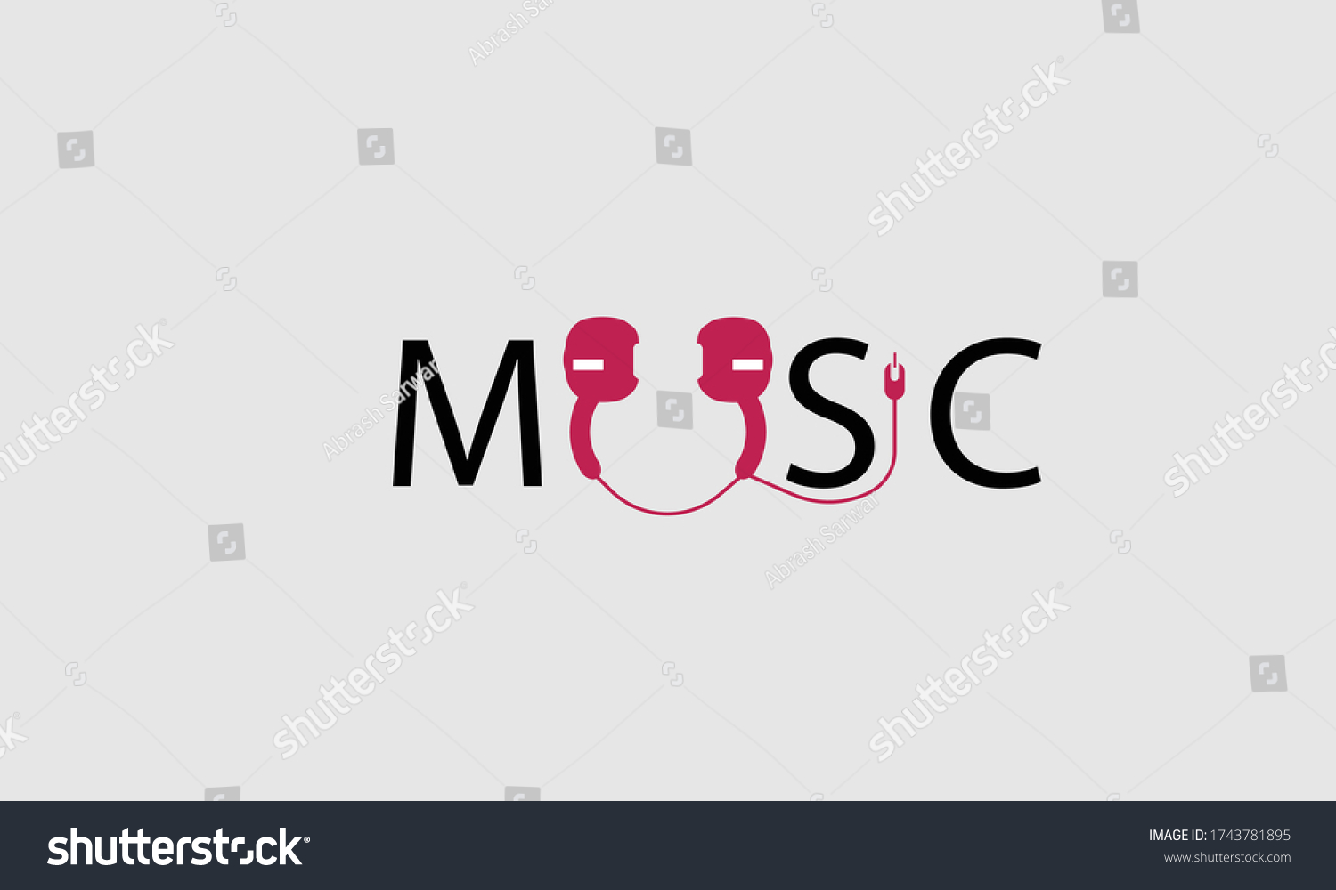 Music Typography Vector Logo Monogram Template Stock Vector (Royalty ...