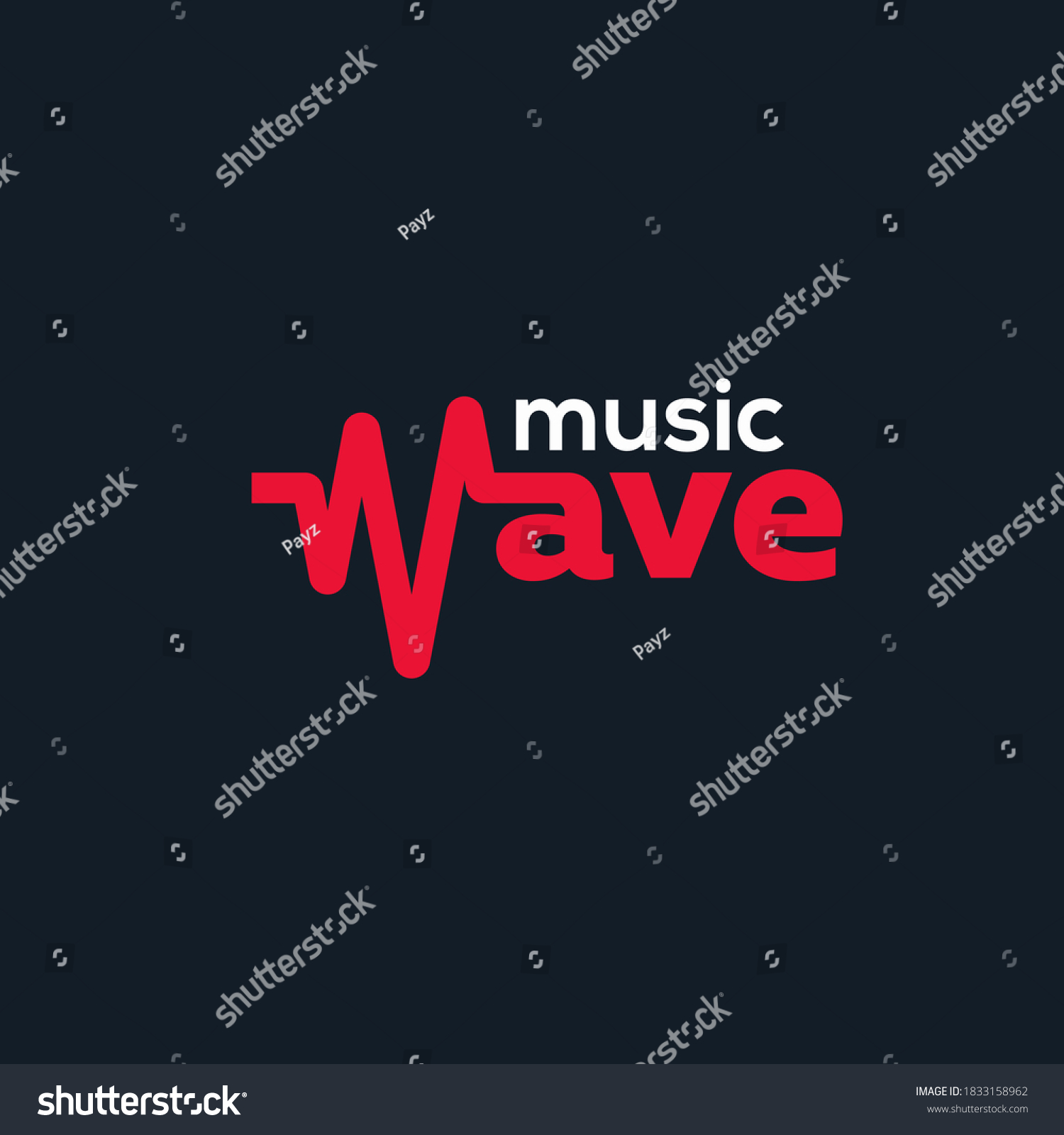 Music Wave Typography Logo Flat Stock Vector (Royalty Free) 1833158962 ...