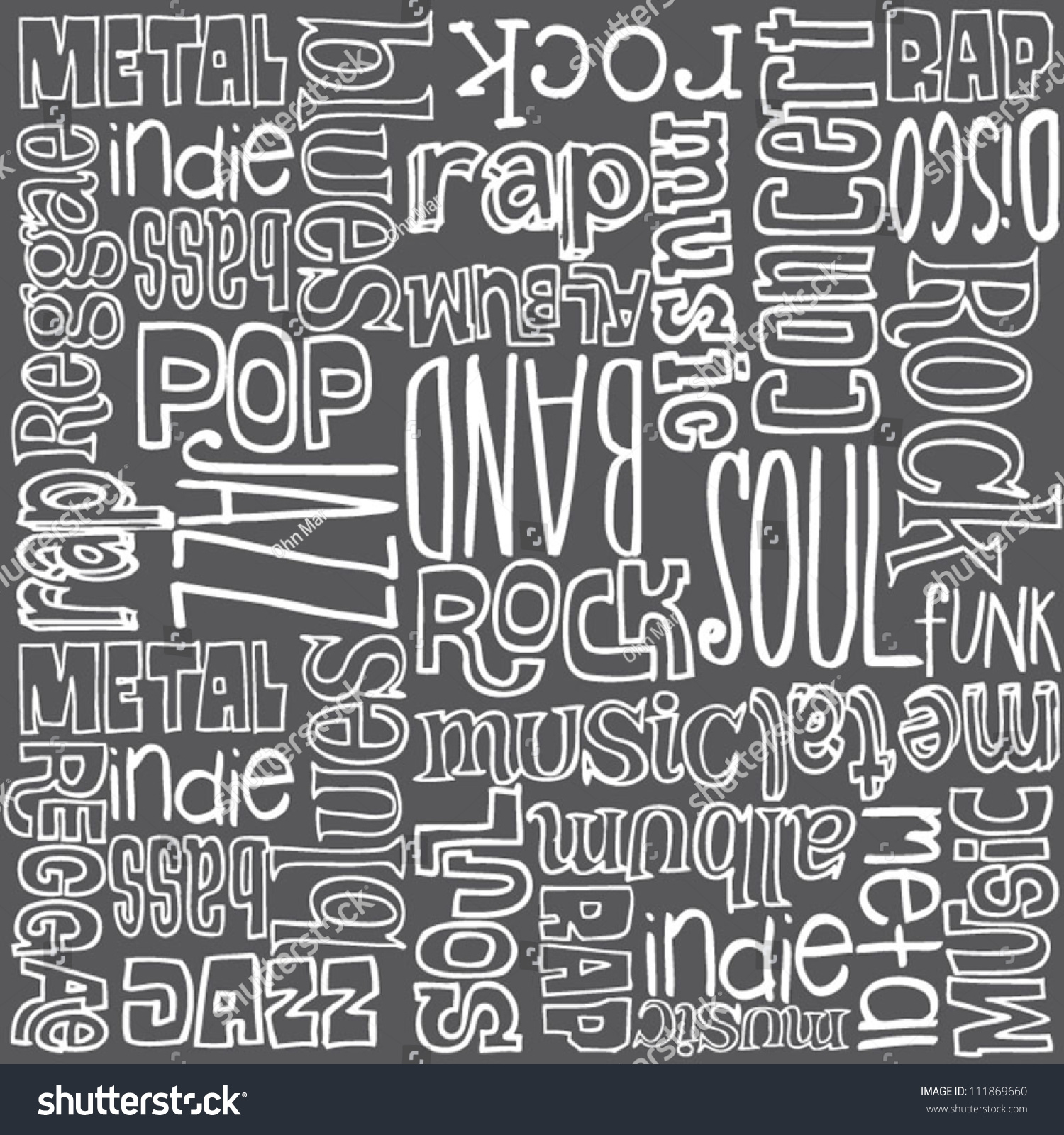 Music Words Seamless Vector Stock Vector (Royalty Free) 111869660 ...
