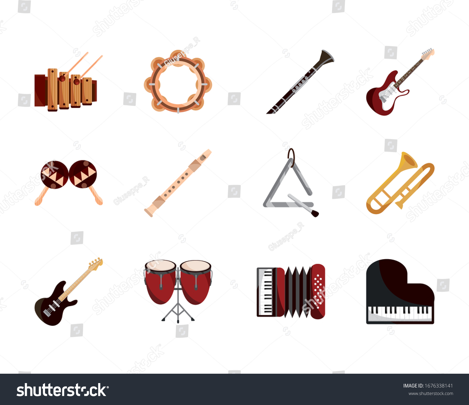 Musical Instruments String Wind Percussion Icon Stock Vector (Royalty ...