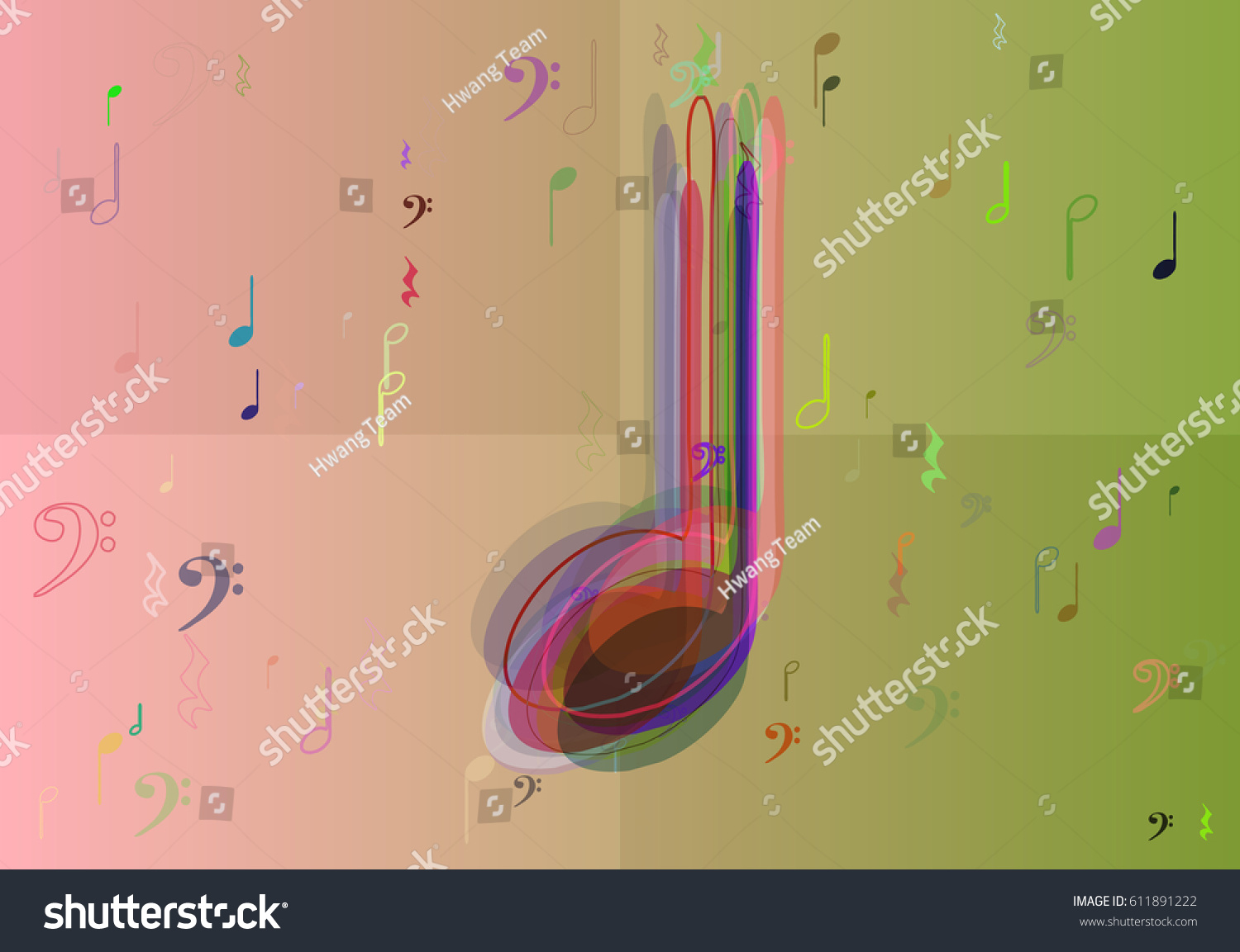 Musical Note Texture Art Stock Vector (Royalty Free) 611891222 ...