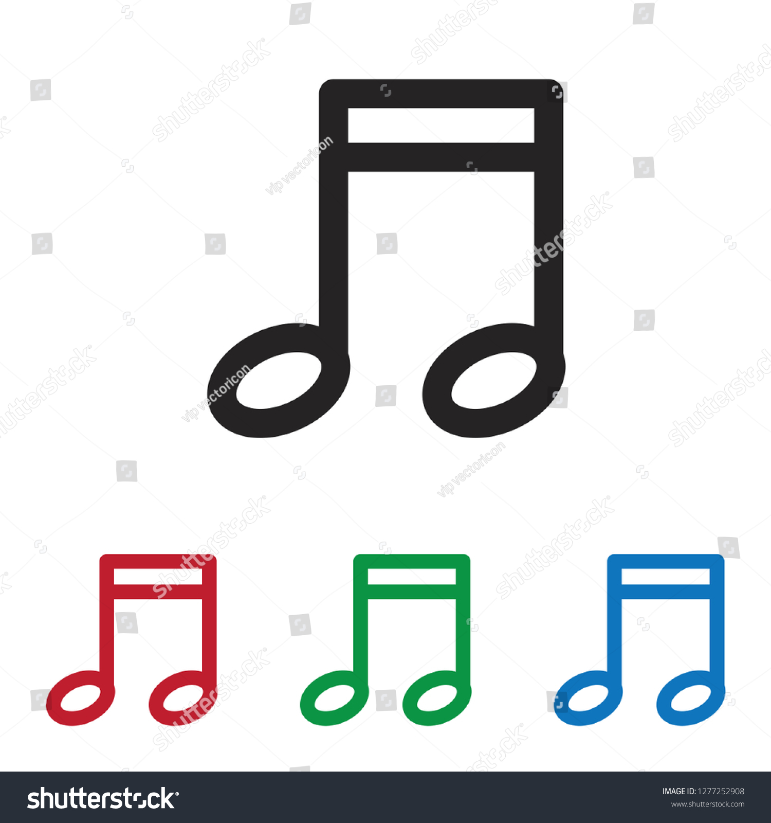 Musical Note Vector Icon Stock Vector (Royalty Free) 1277252908 ...