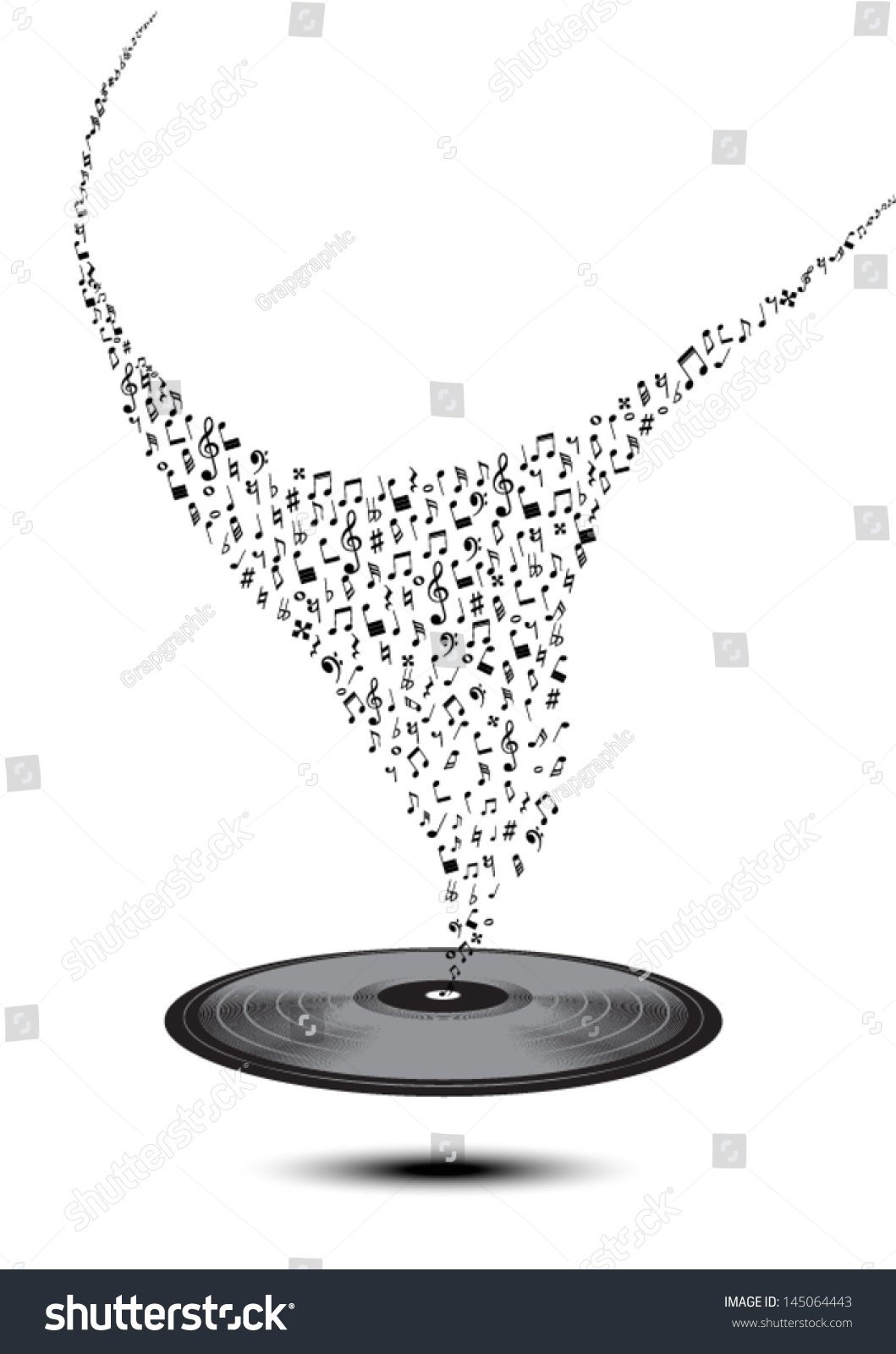 Musical Notes Flow Disc Vector Illustration Stock Vector (Royalty Free ...