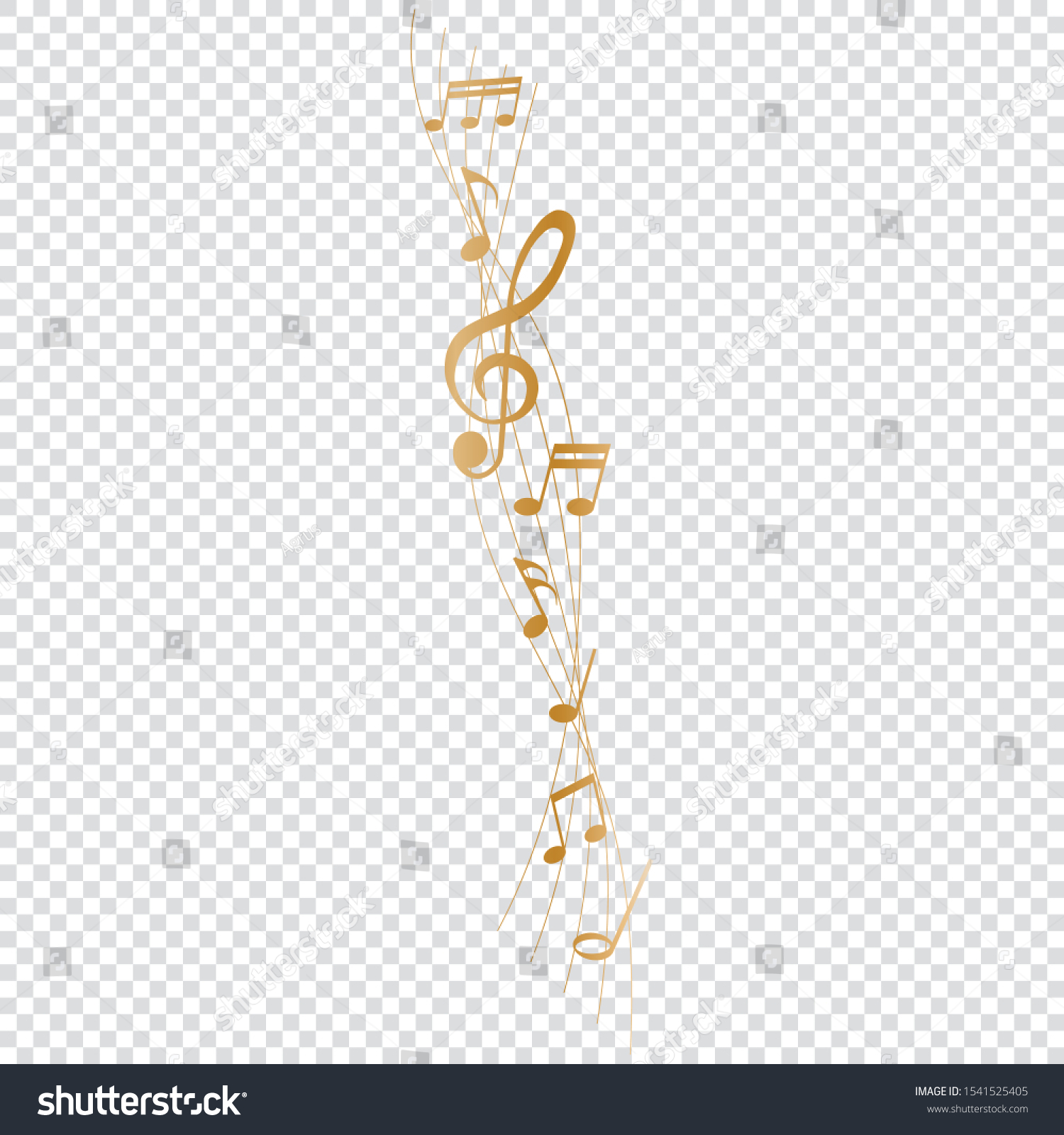 Musical Notes Melody On Transparent Background Stock Vector (Royalty ...