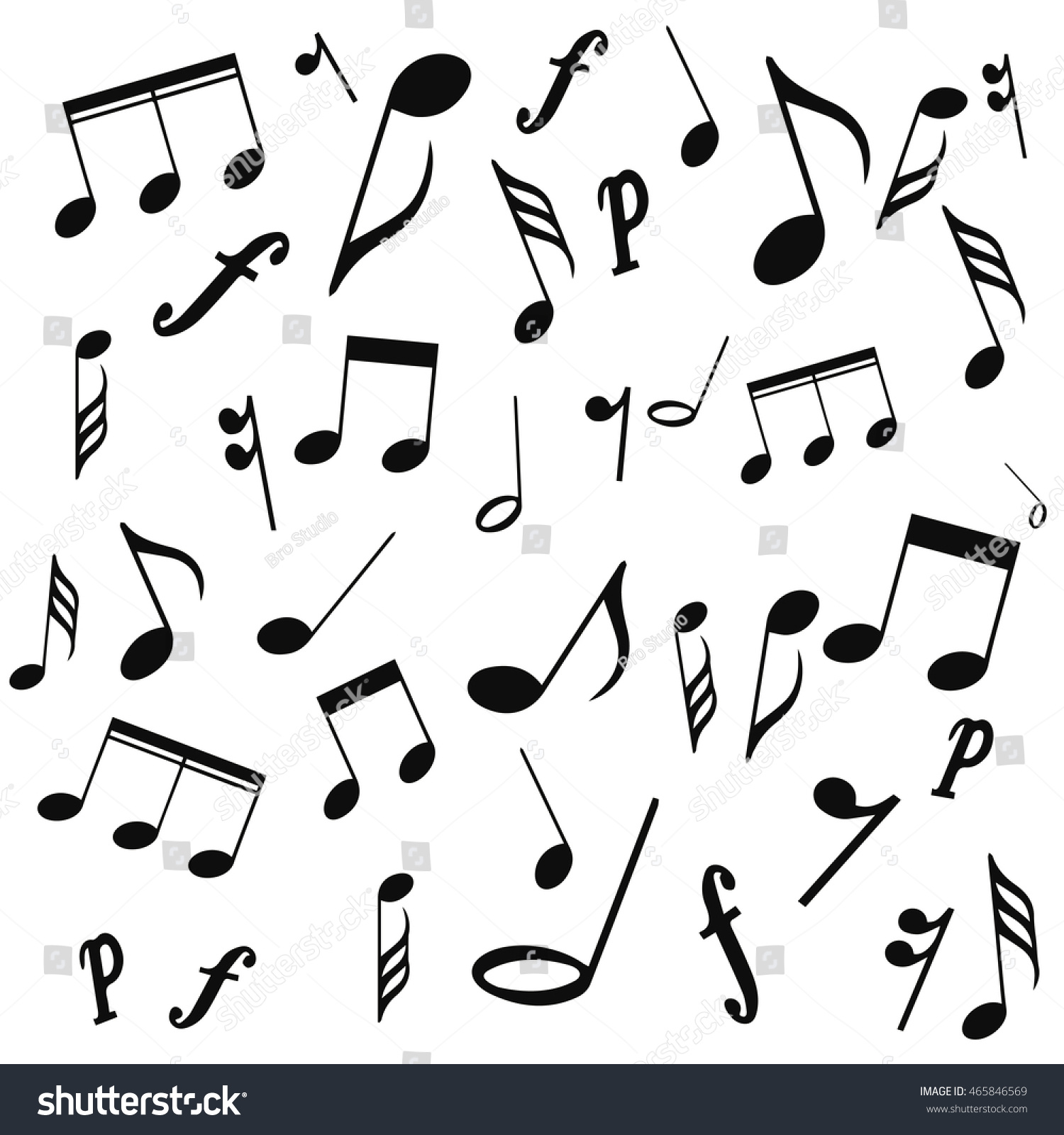 Musical Notes Treble Clef Vector On Stock Vector (Royalty Free) 465846569