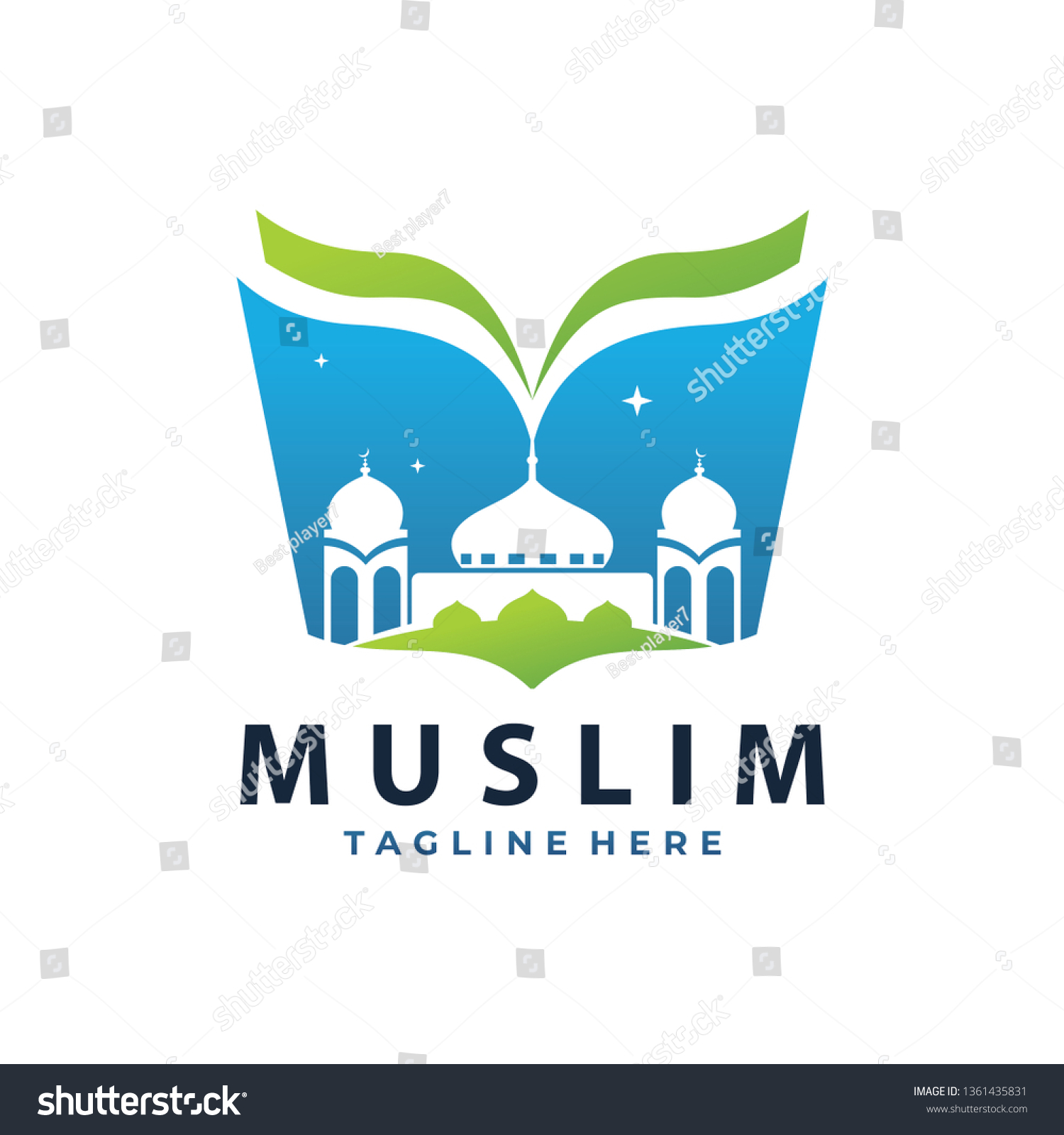 Muslim Learning Logo Icon Stock Vector (Royalty Free) 1361435831 ...