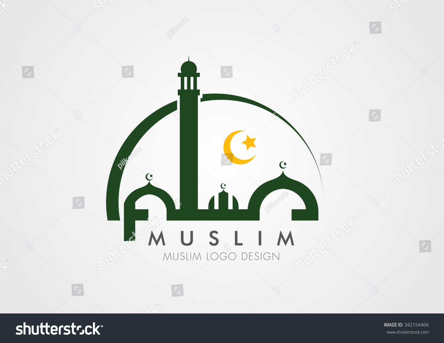 Muslim Logo Design Stock Vector (Royalty Free) 342154466 | Shutterstock