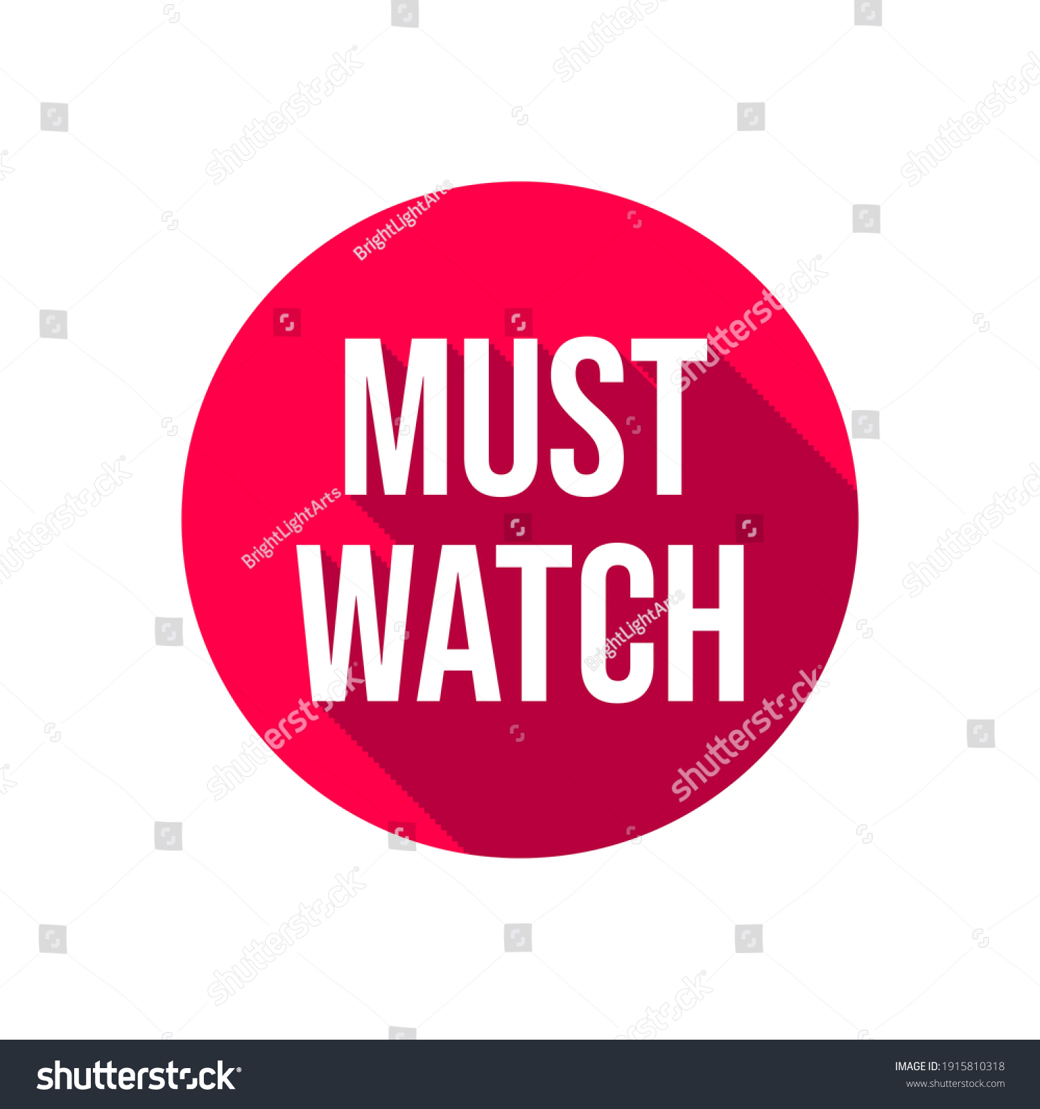 Must Watch Icon Label Design Vector Stock Vector (Royalty Free) 1915810318
