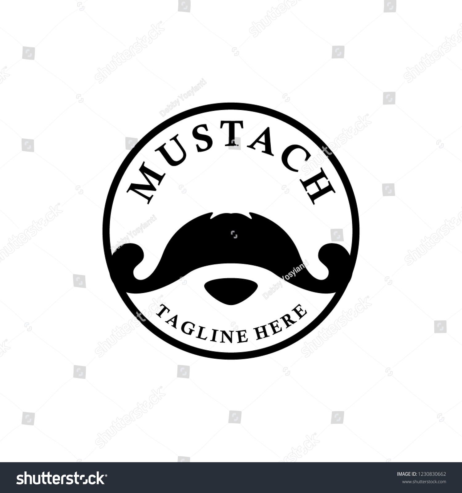 Mustache Logo Design Stock Vector (Royalty Free) 1230830662 | Shutterstock
