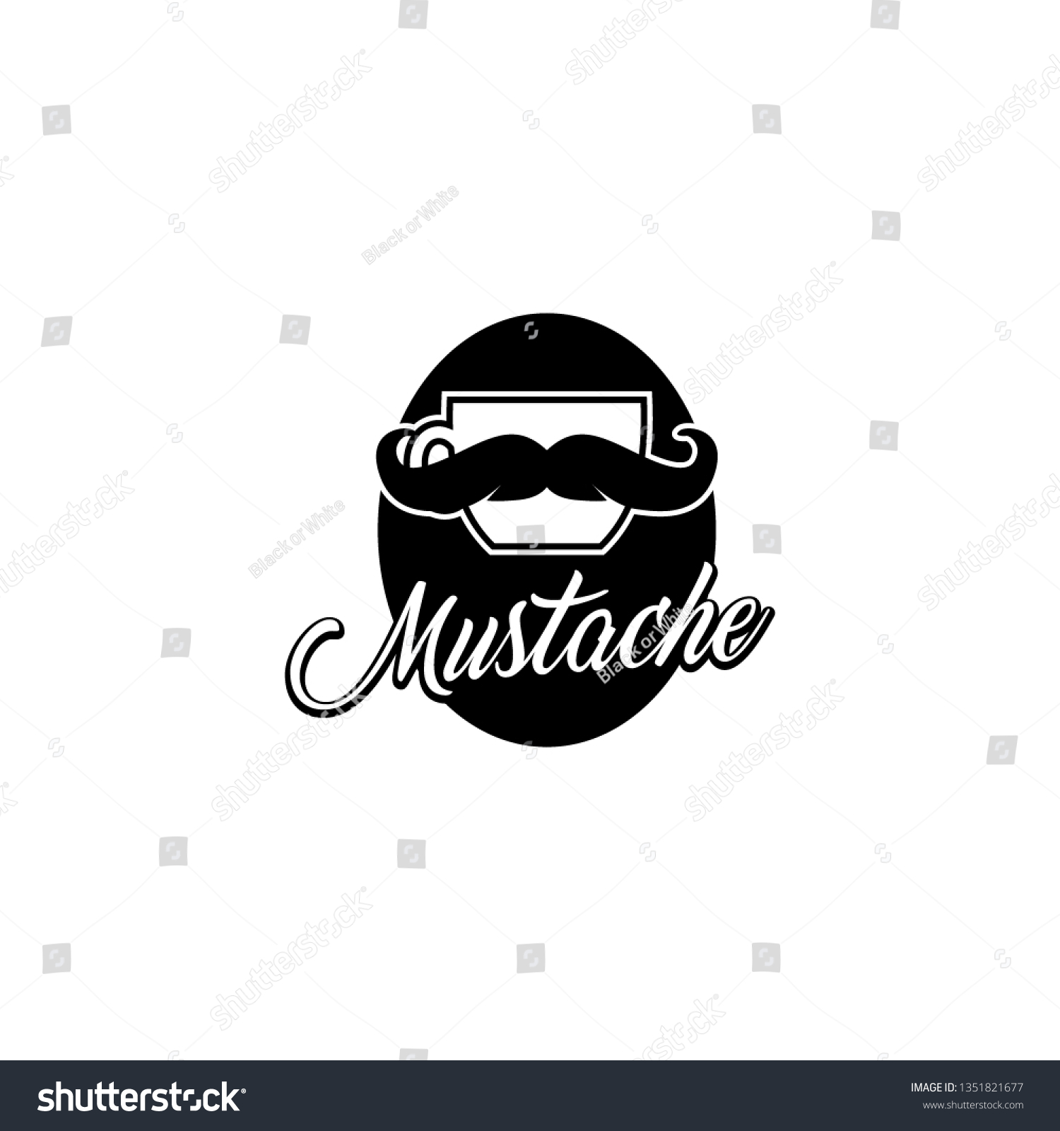 Mustache Logo Design Stock Vector (Royalty Free) 1351821677