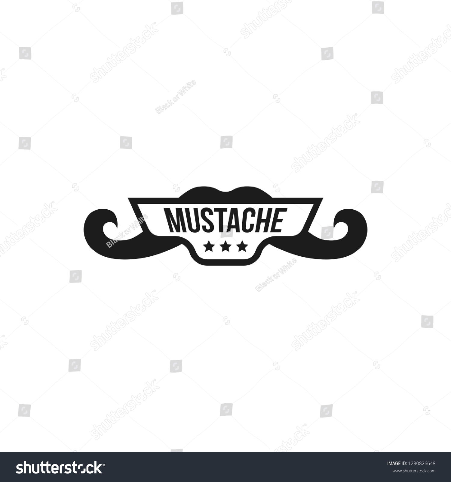 Mustache Logo Vector Stock Vector (Royalty Free) 1230826648 | Shutterstock