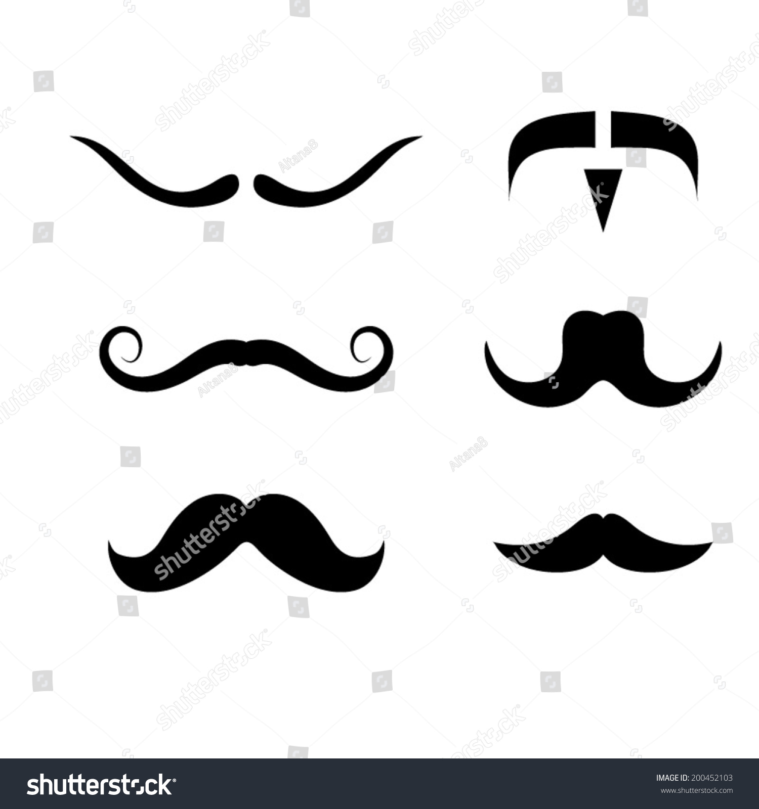 Mustaches Icons Set Stock Vector Illustration 200452103 : Shutterstock Mustaches Icons Set Stock Vector Illustration 200452103 : Shutterstock