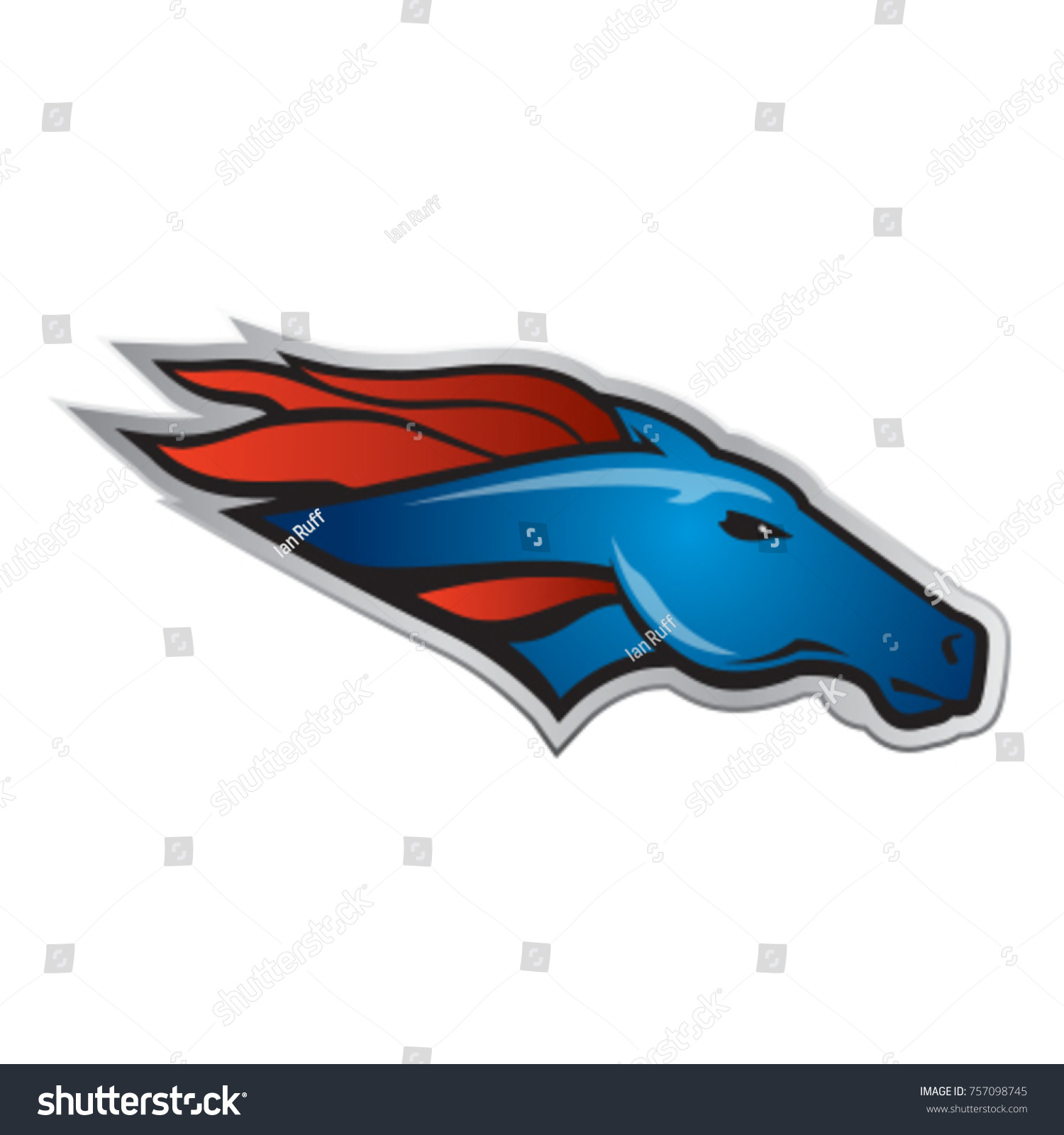 Mustang Head Vector Mascot Stock Vector (Royalty Free) 757098745 ...