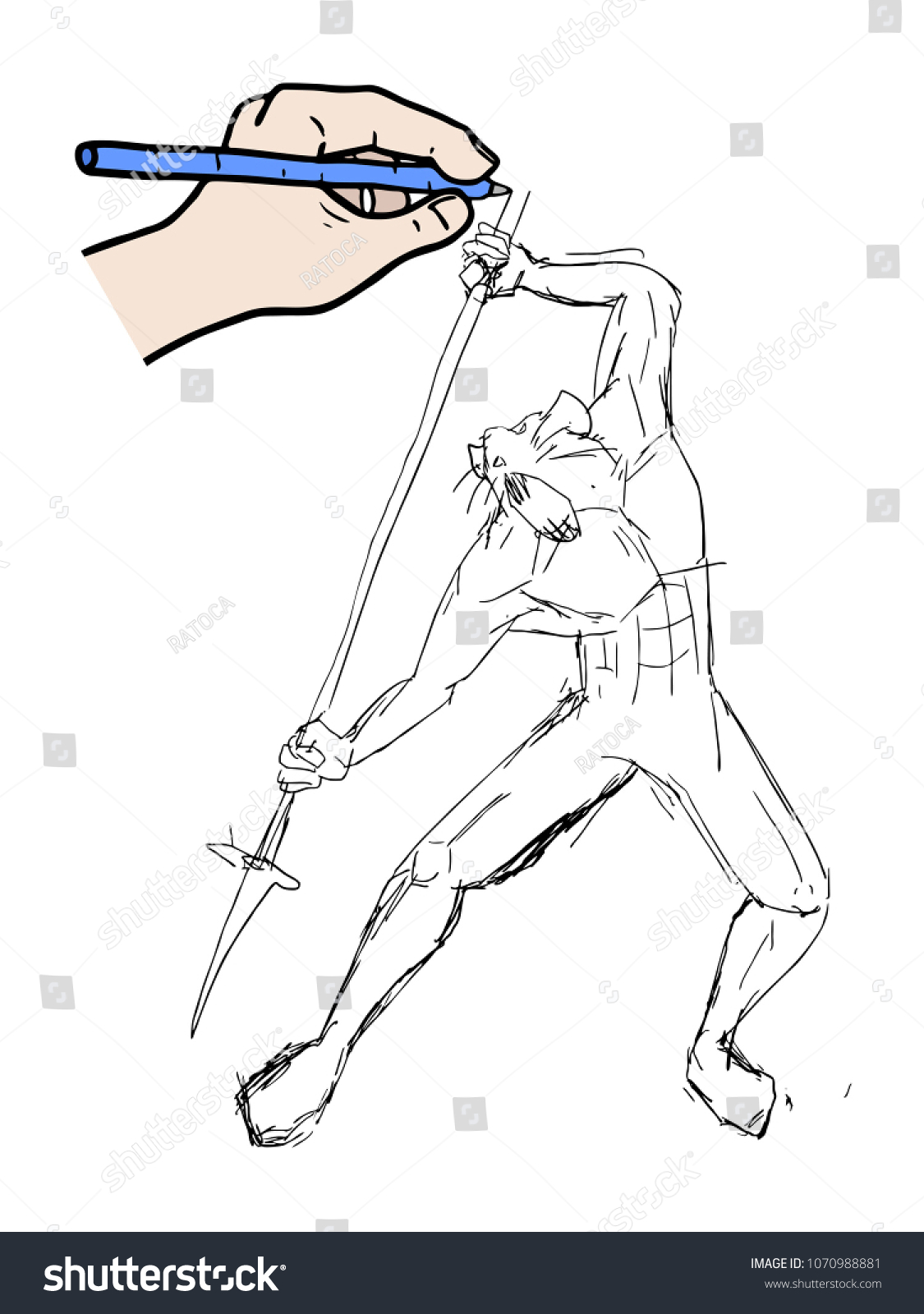Mutant Rat Fighter Stock Vector (Royalty Free) 1070988881 | Shutterstock
