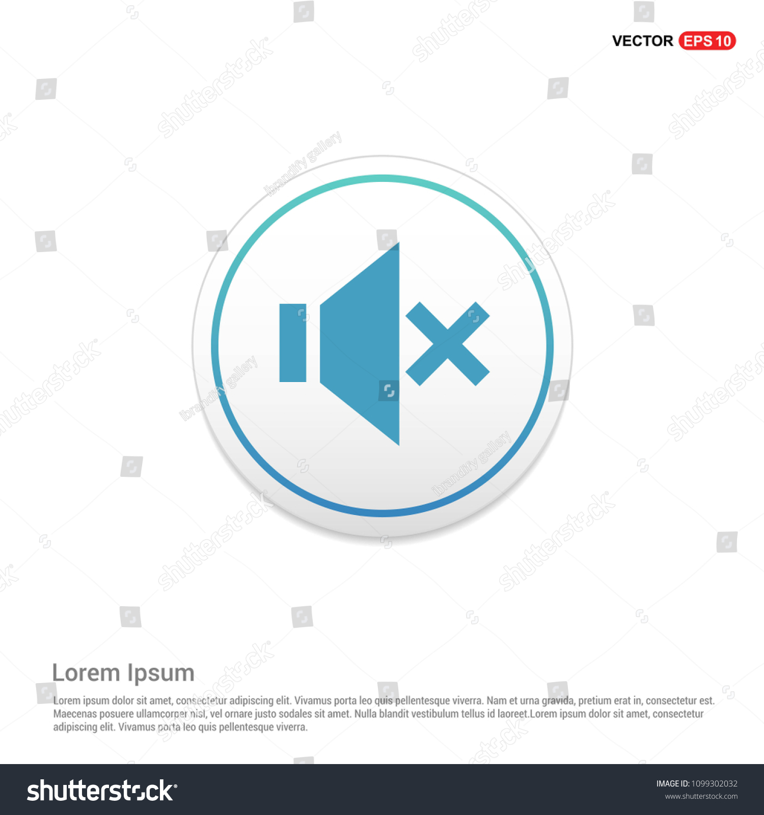 Mute Icon White Background Icon Template Stock Vector (Royalty Free ...
