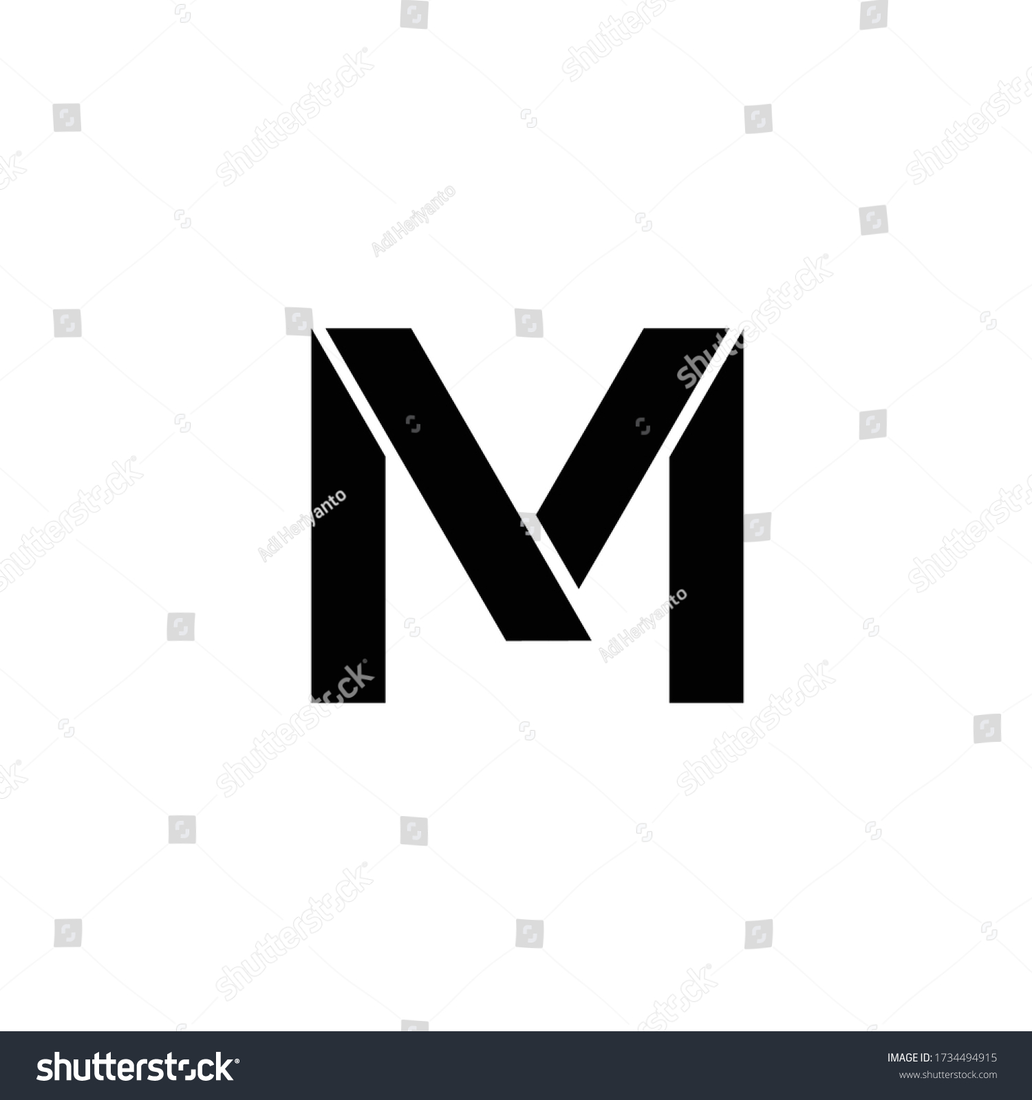 Mv Initial Letter Icon Logo Vector Stock Vector (Royalty Free) 1734494915