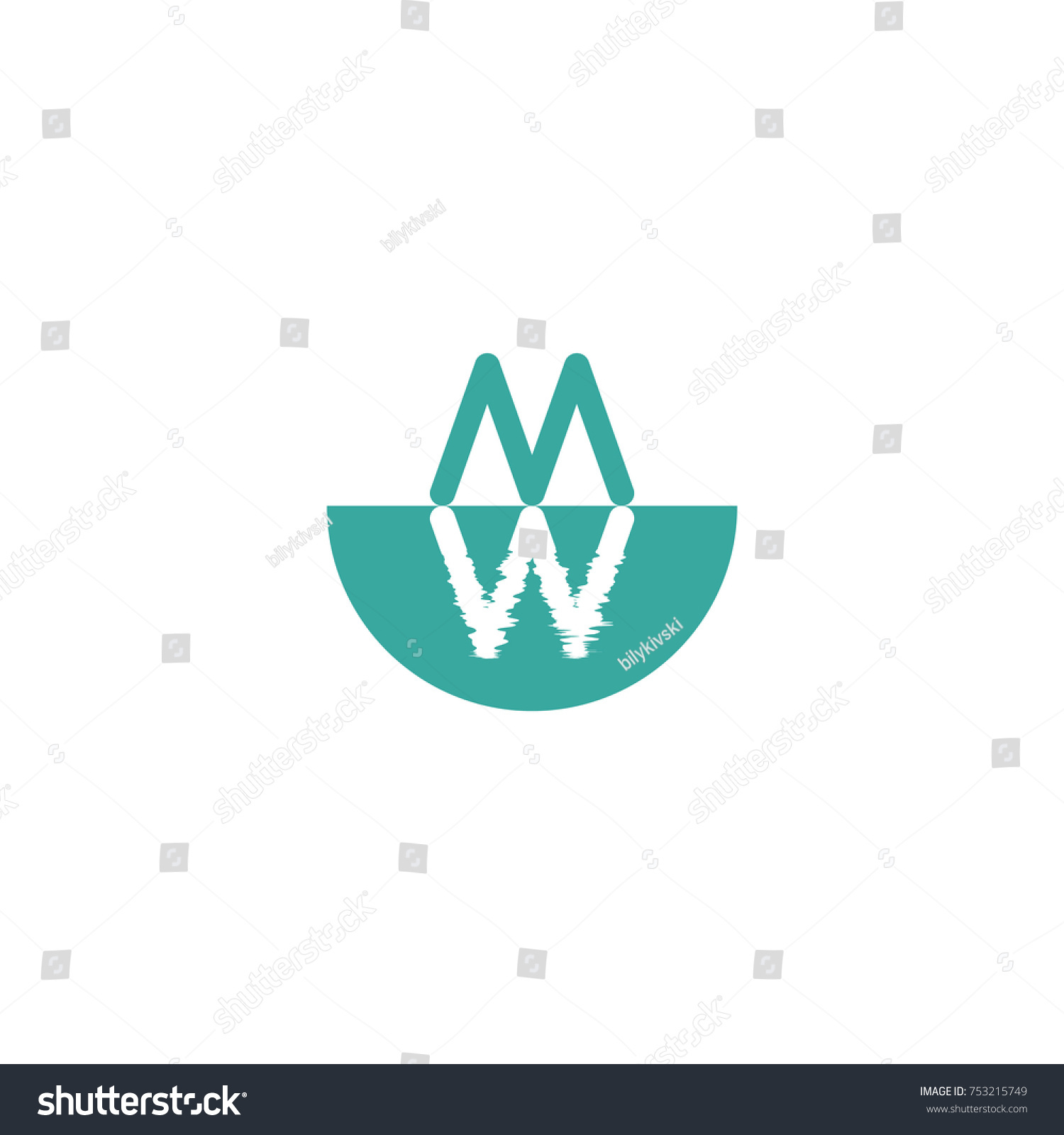 Mw Icon Logo Design Template Stock Vector (Royalty Free) 753215749