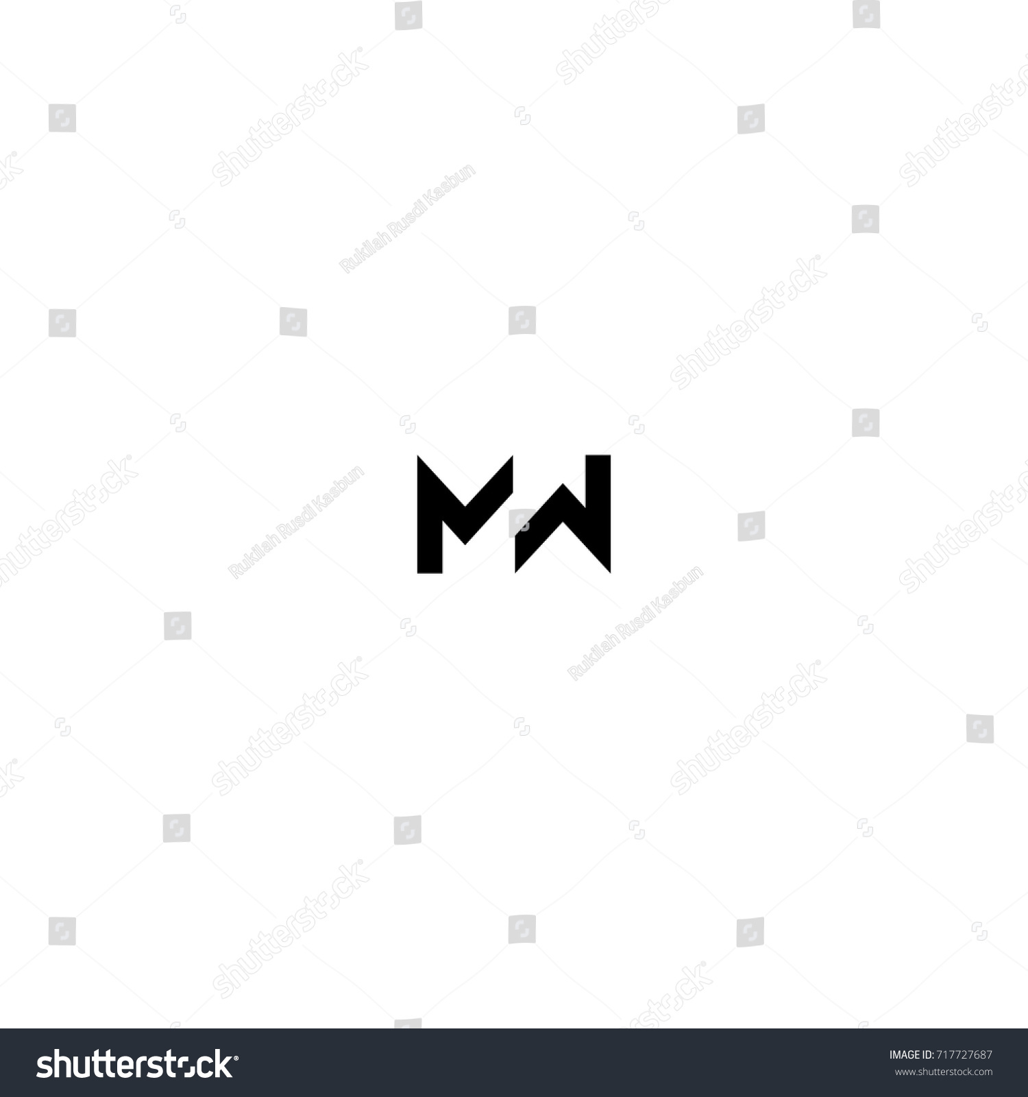 Mw Letter Logo Stock Vector (Royalty Free) 717727687