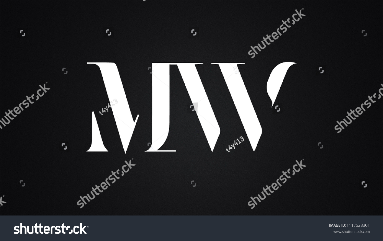 Mw Letter Logo Design Template Vector: vector de stock (libre de ...